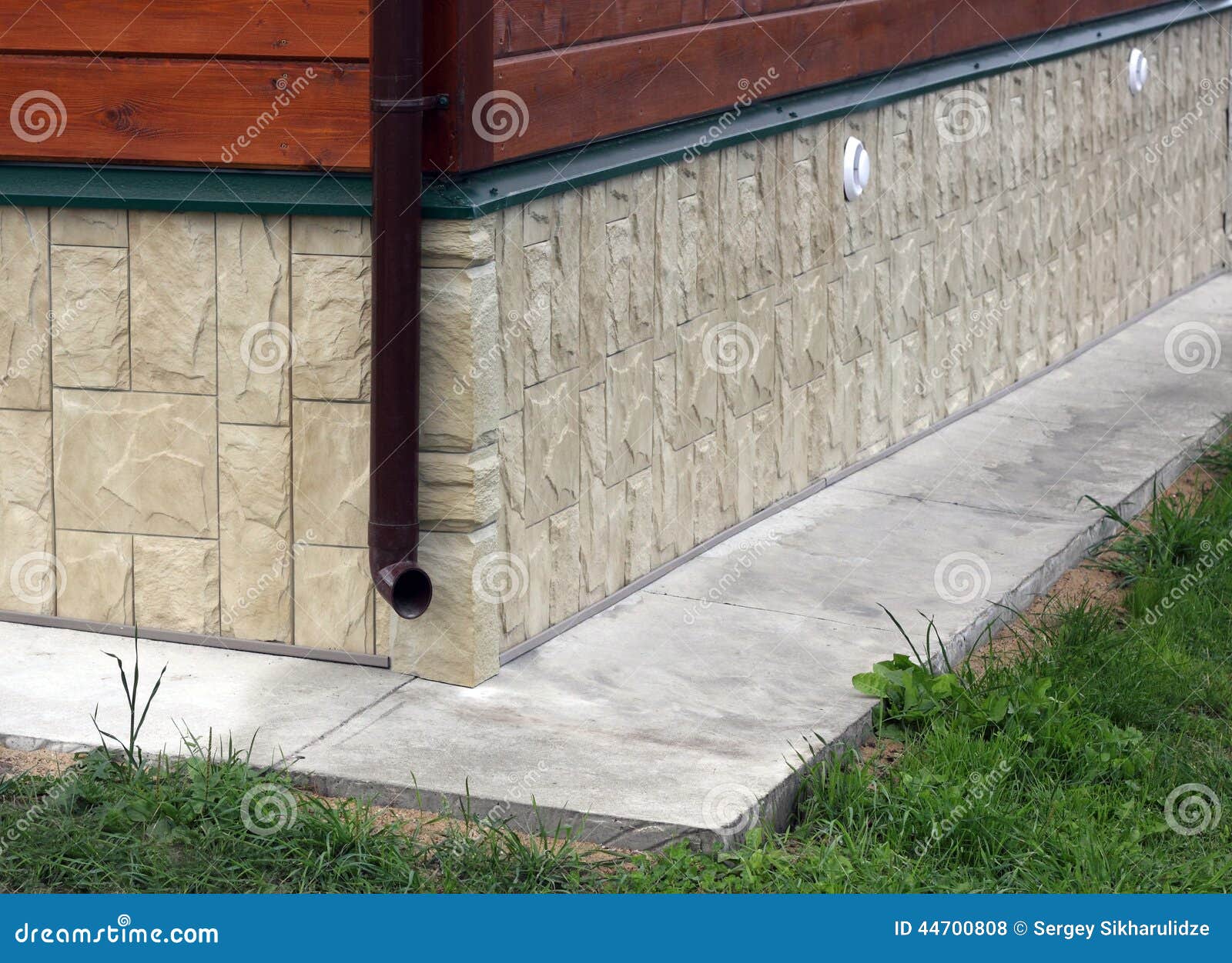 Cottage Foundation, Faced by Artificial Stone Stock Photo - Image of ...