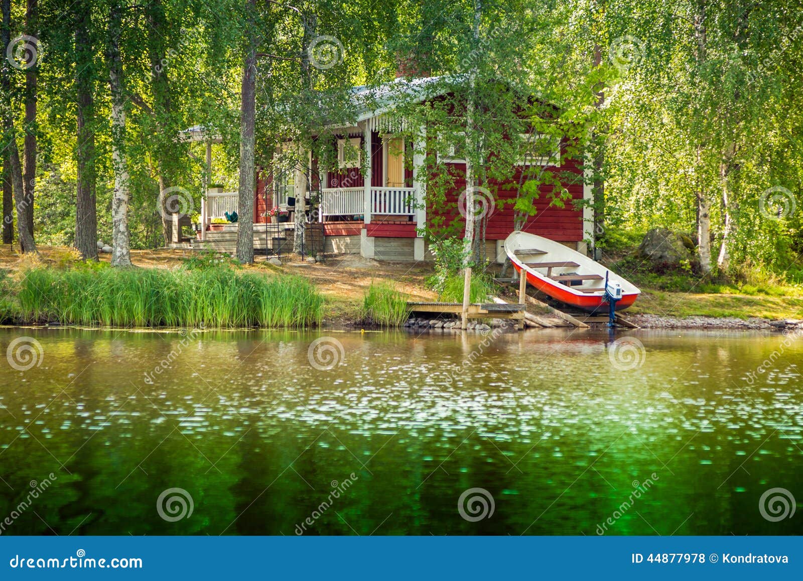 Cottage by the Lake in Rural Finland Stock Photo - Image of blue ...