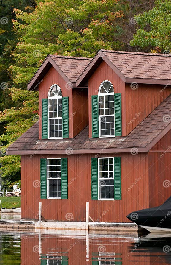 Cottage with large windows stock photo. Image of boathouse - 21459838