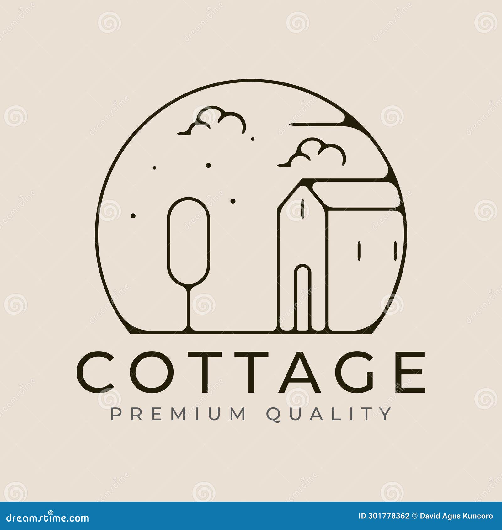Cottage Line Art Logo Icon and Symbol Vector Minimalist Design Stock ...