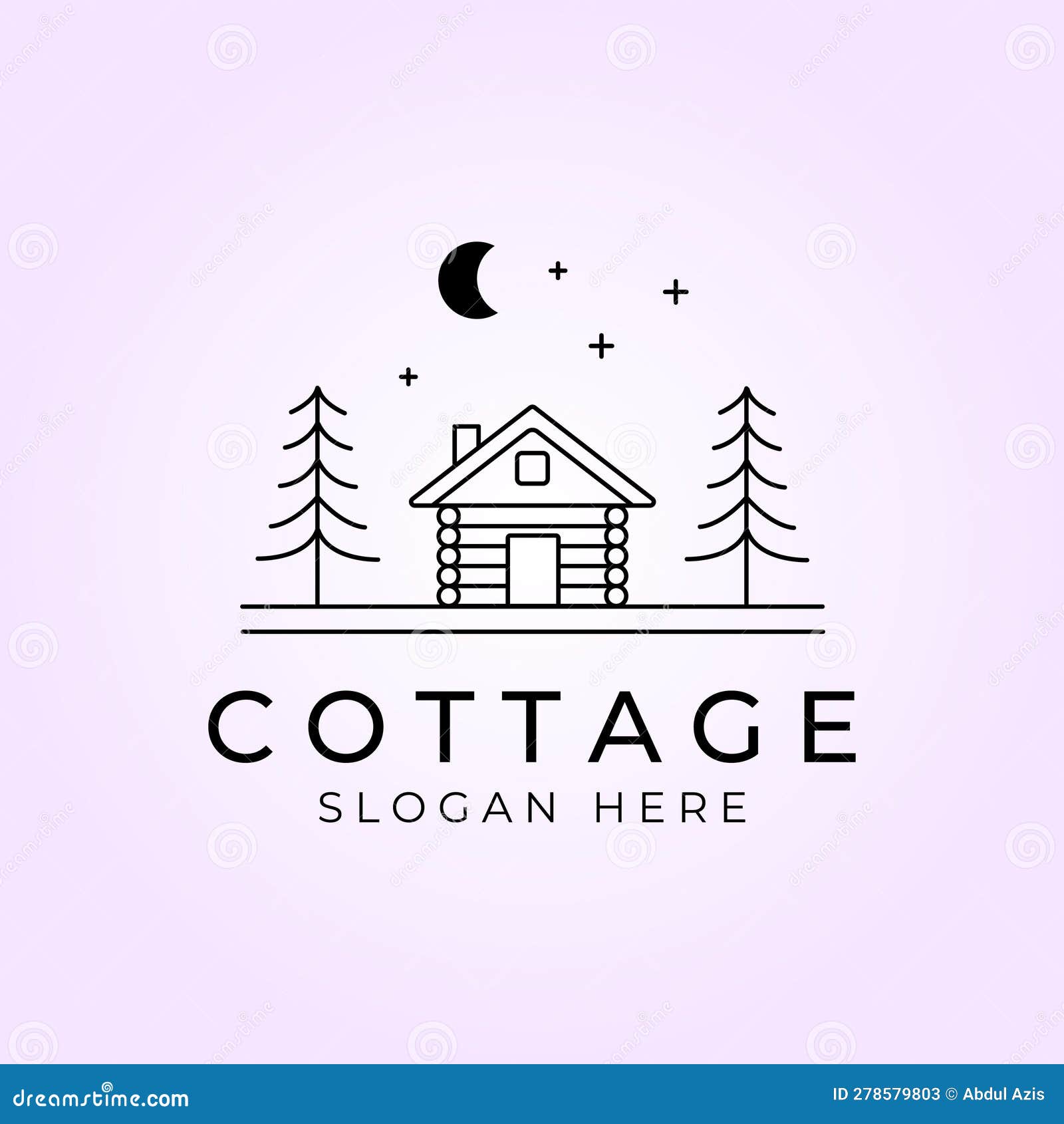Cottage Logo Vector Minimalist Line Art Design Stock Vector ...