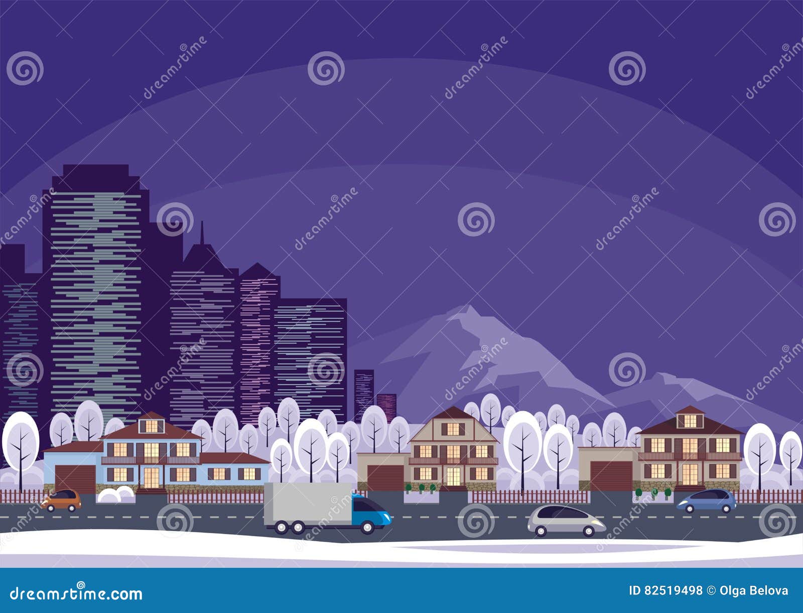 Cottage Settlement Background Stock Vector - Illustration of town ...