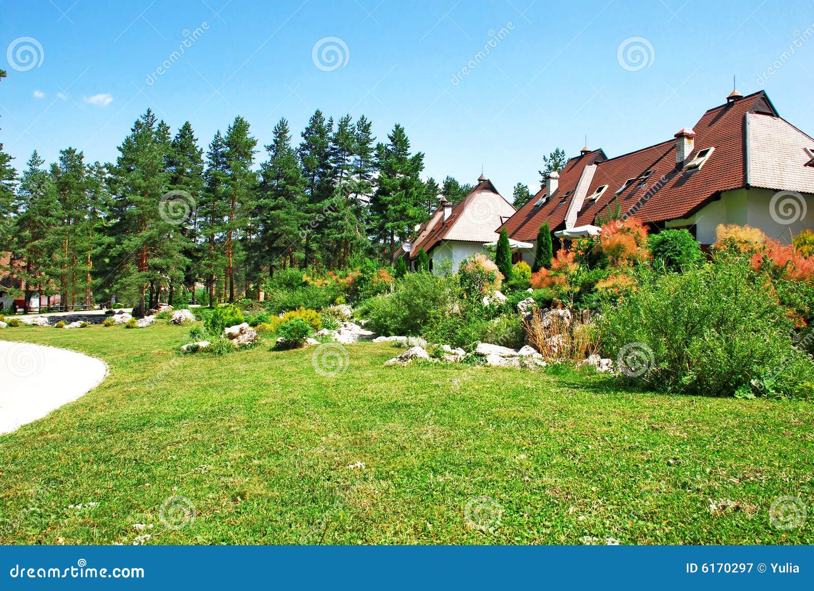 Cottage village stock image. Image of ethnic, bushes, decoration - 6170297