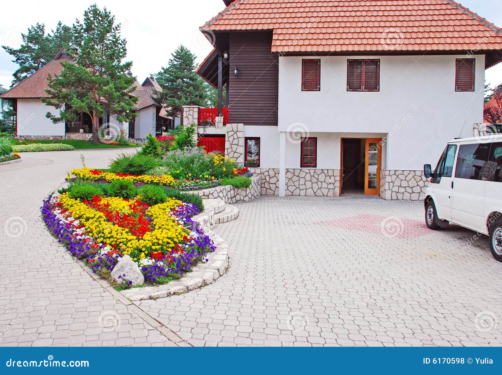 Cottage village stock photo. Image of lawn, decorative - 6170598