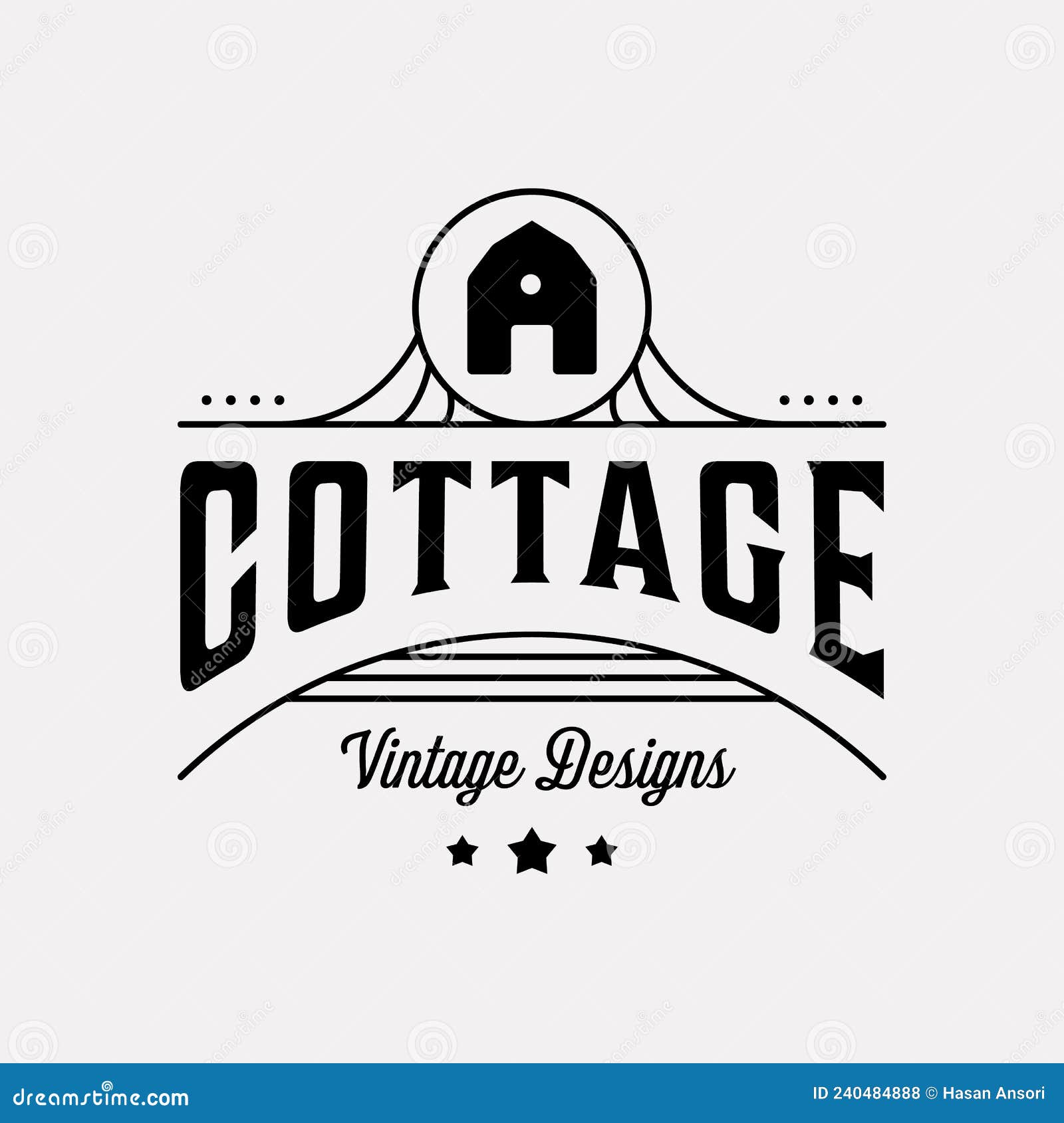 Cottage Vintage Vector Logo Symbol Illustration Design Stock Vector ...