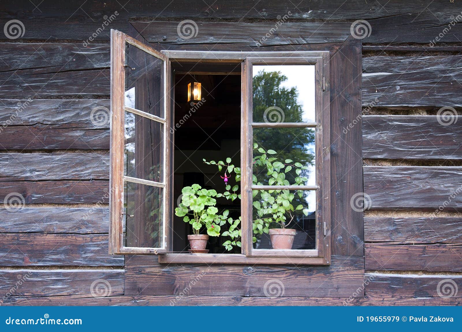 Cottage window stock image. Image of pots, czech, architecture - 19655979