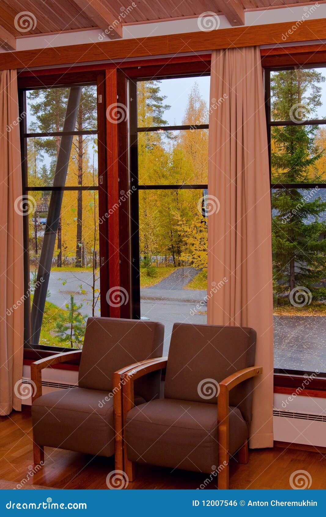 Cottage window autumn view stock photo. Image of seasonal - 12007546