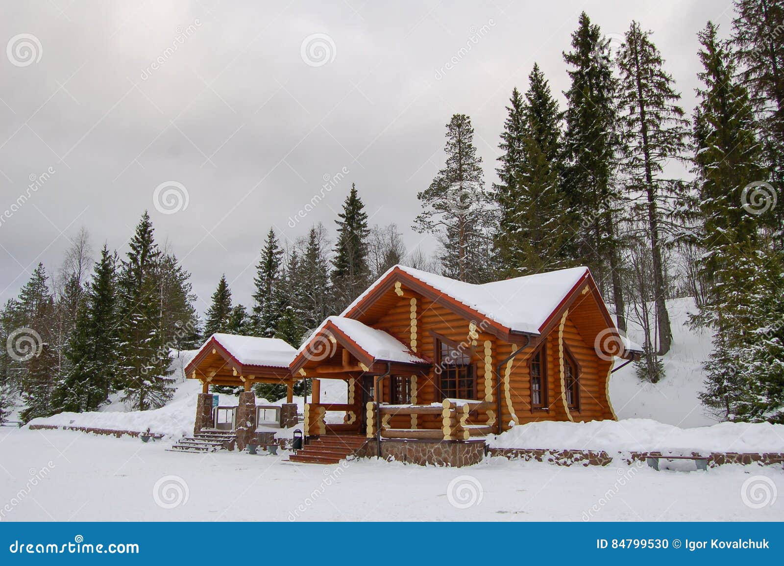 Cottage in winter stock photo. Image of cold, scenic - 84799530
