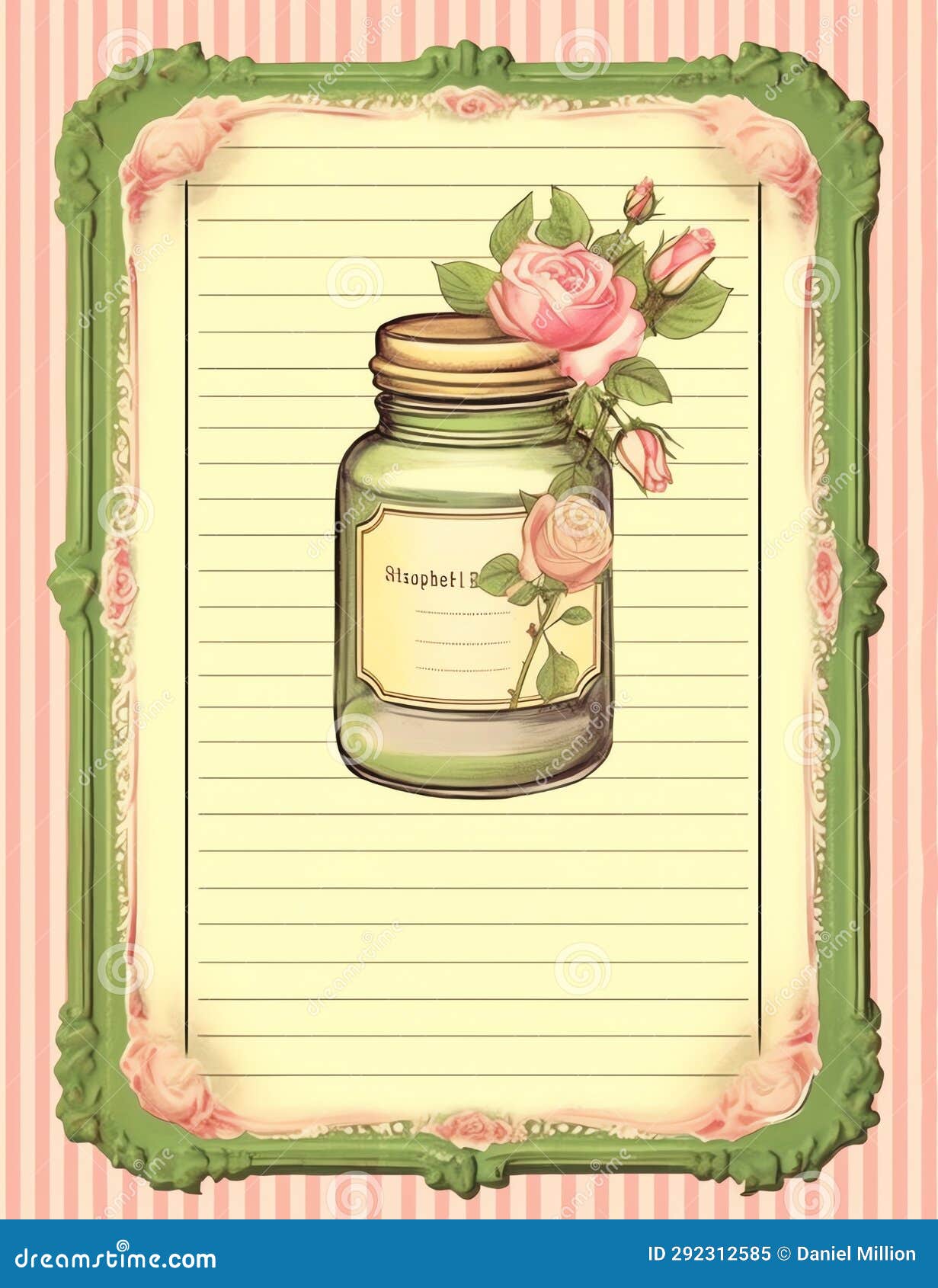 Cottagecore Flower Lined Paper Old Paper, Vintage Digital Paper Stock ...