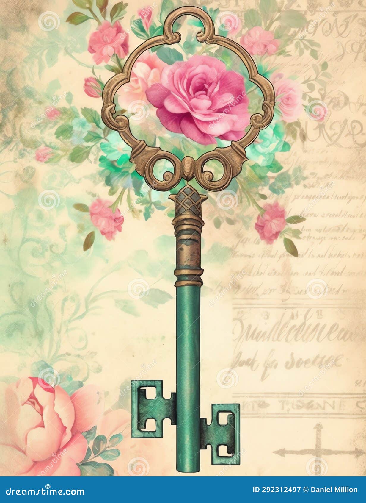 Cottagecore Vintage Aesthetic Seamless Vector Pattern With Abstract ...