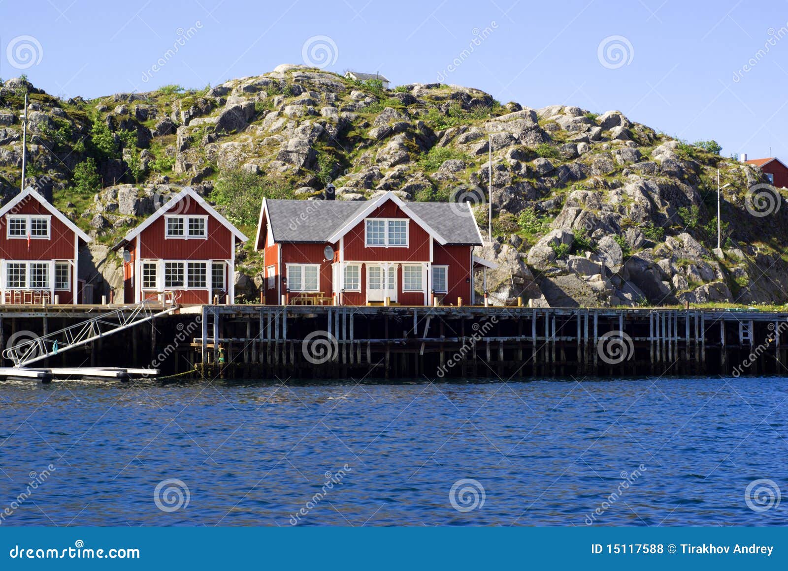 Cottages on Island Skrova in Norway Stock Photo - Image of fjord ...