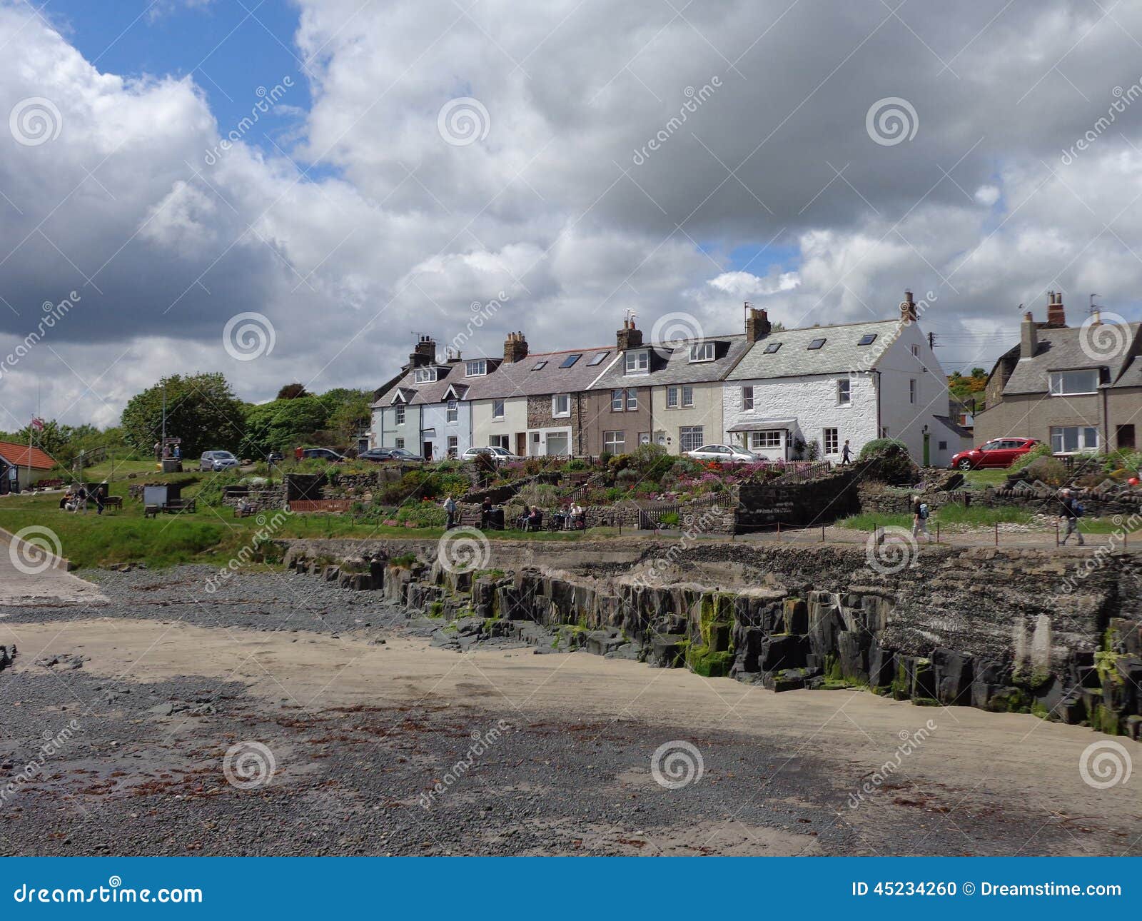 Cottages Overlooking Craster Harbour Northumberland Stock Photo - Image ...