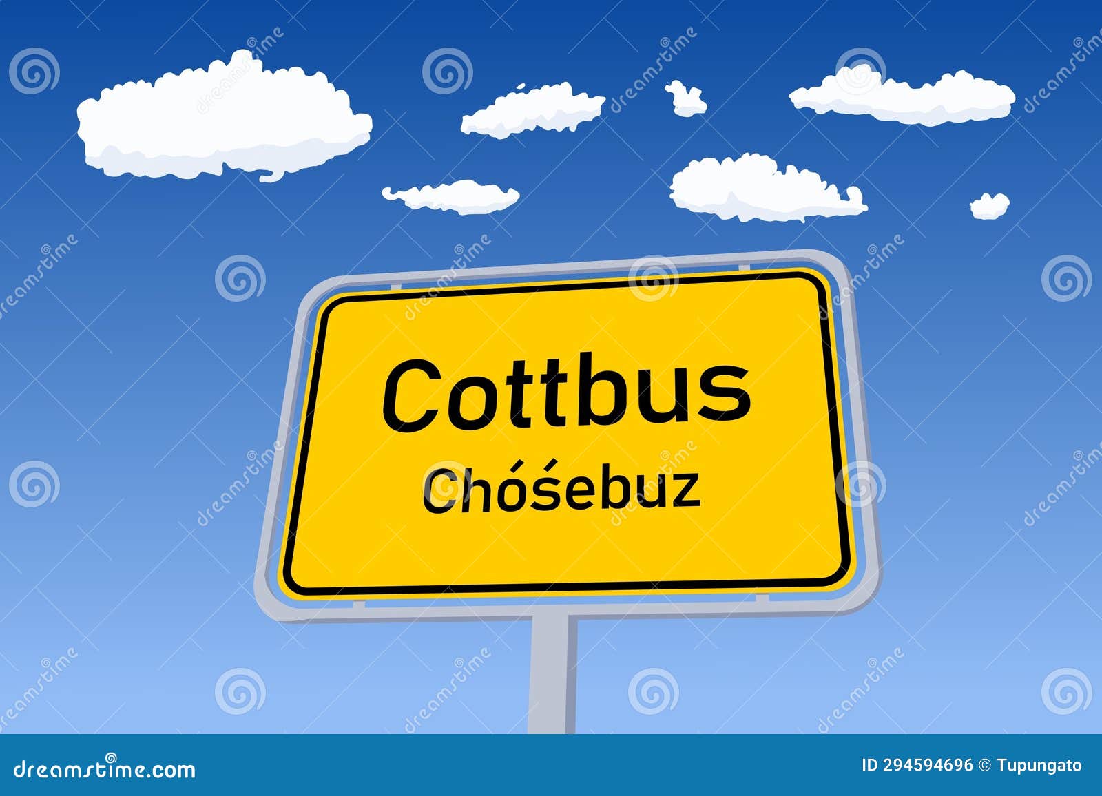 Cottbus City Sign in Germany Stock Vector - Illustration of road ...