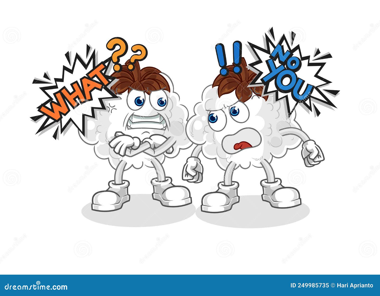 Cotton Arguing Each Other Cartoon Vector Stock Vector - Illustration of ...