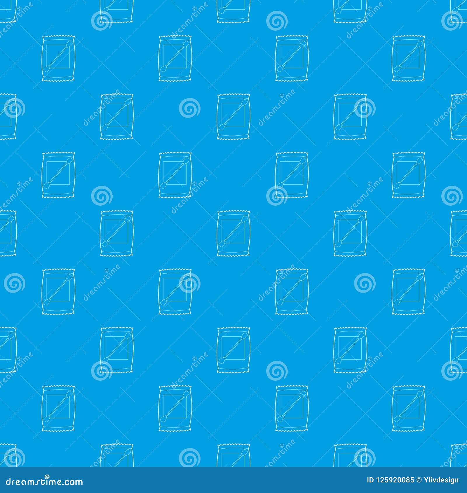 Cotton Bud Pattern Seamless Blue Stock Illustration - Illustration of ...