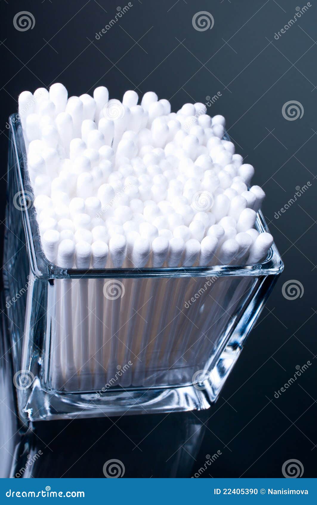 Cotton Buds in Glass Dark Background Stock Photo - Image of body ...