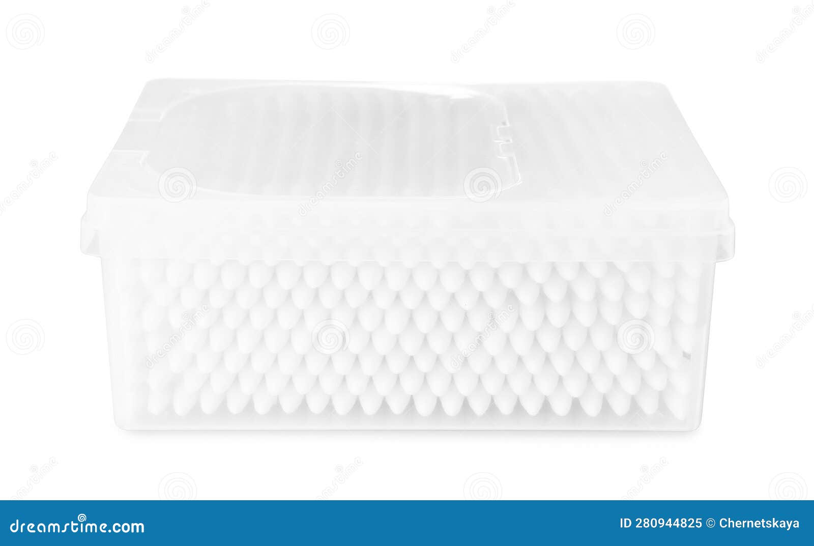 Cotton Buds in Plastic Container Isolated on White Stock Image - Image ...