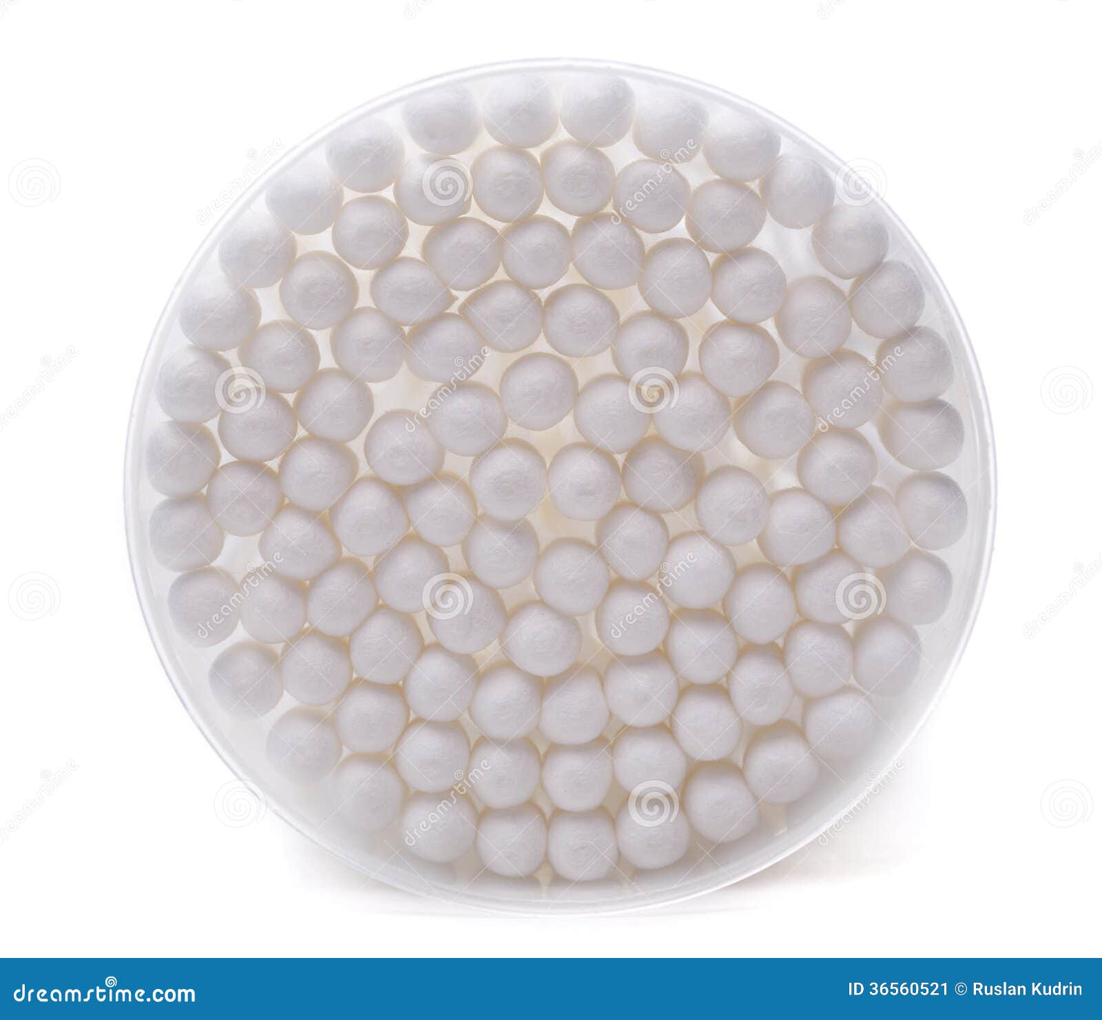Cotton Buds in a Round Plastic Container Stock Image - Image of ...