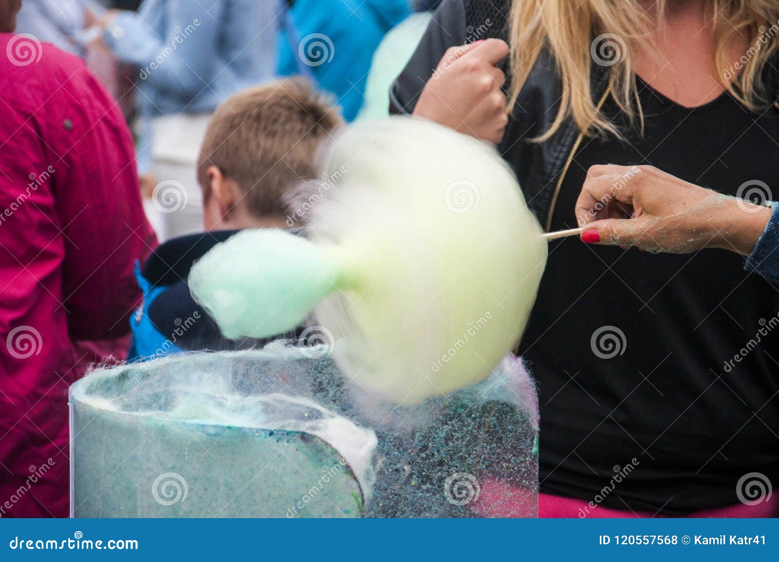 Cotton Candy Being Made in Poland Stock Photo - Image of candy, element ...