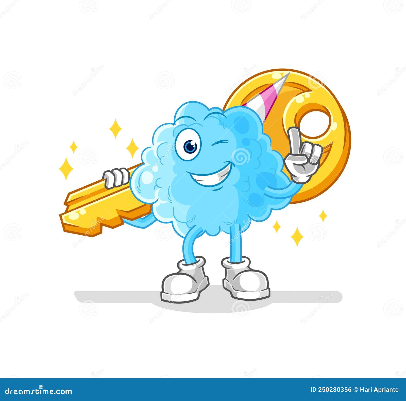 Cotton Candy Carry the Key Mascot. Cartoon Vector Stock Vector ...