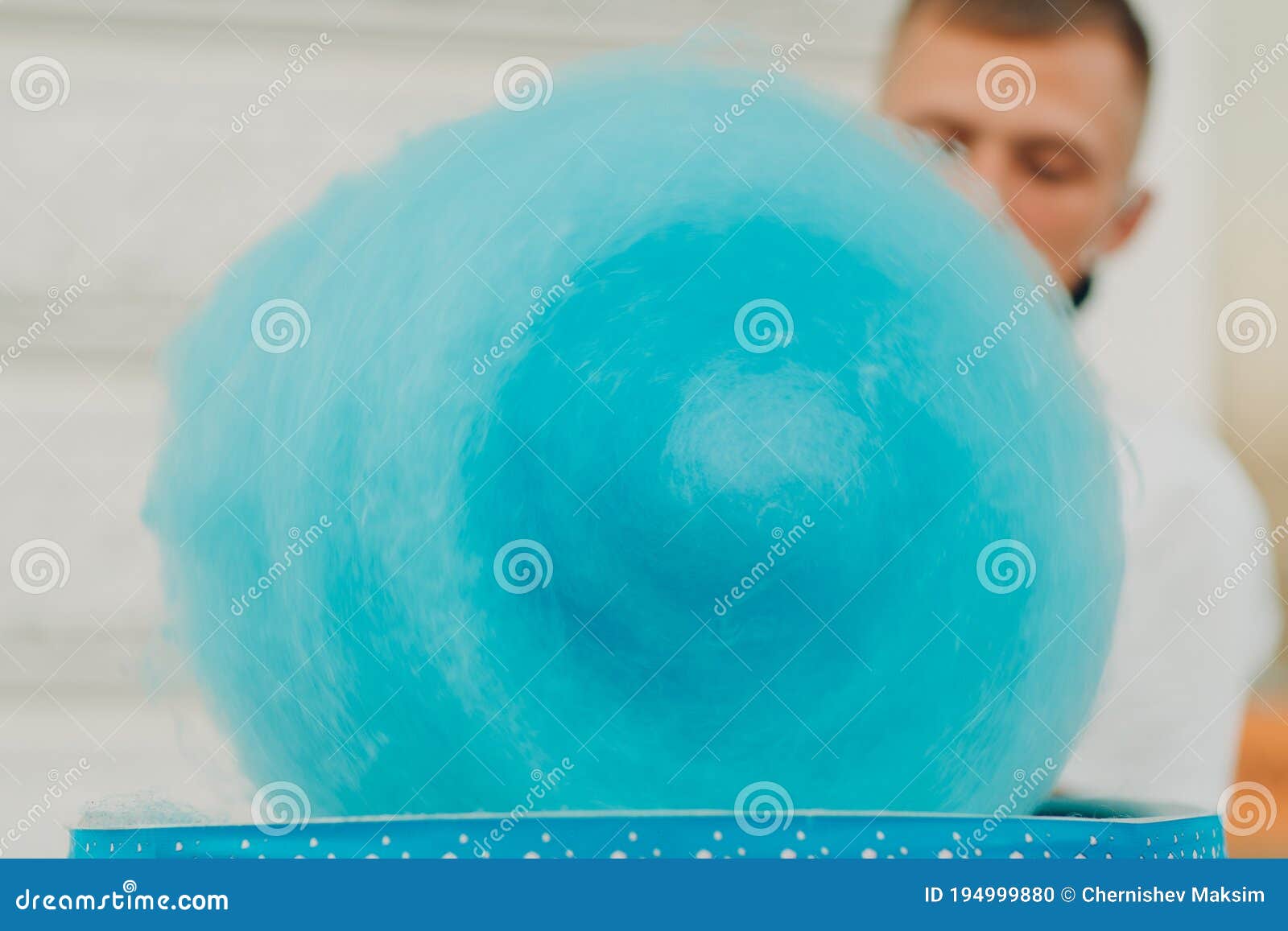 Cotton Candy Floss Machine Making Blue Candyfloss Outdoor Stock Photo ...