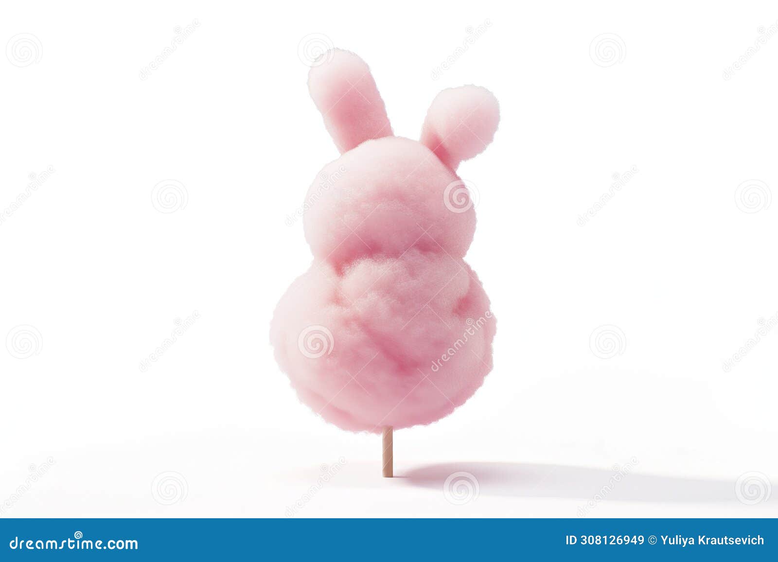 Cotton Candy Isolated on White Background. Pink Cotton Candy in Shape ...