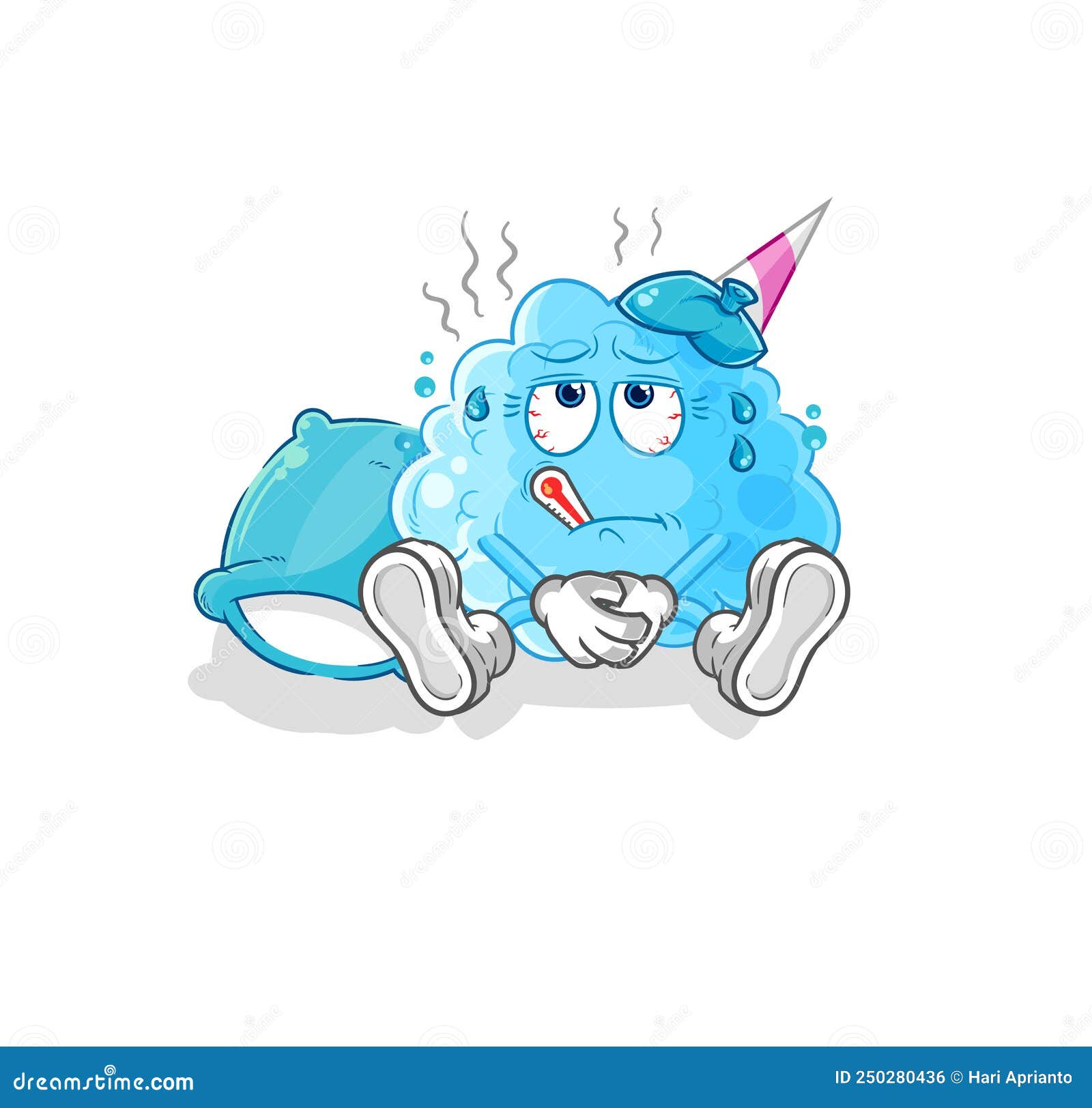 Cotton Candy Sick Vector. Cartoon Character Stock Vector - Illustration ...