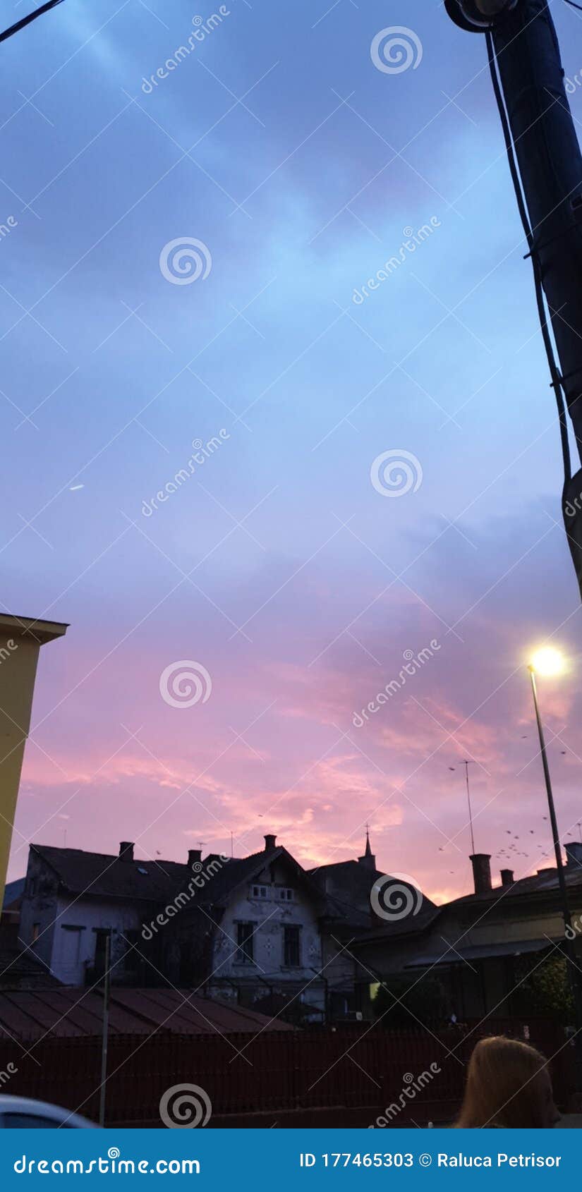 Cotton Candy Sky Captured at 7am Stock Image - Image of cotton ...