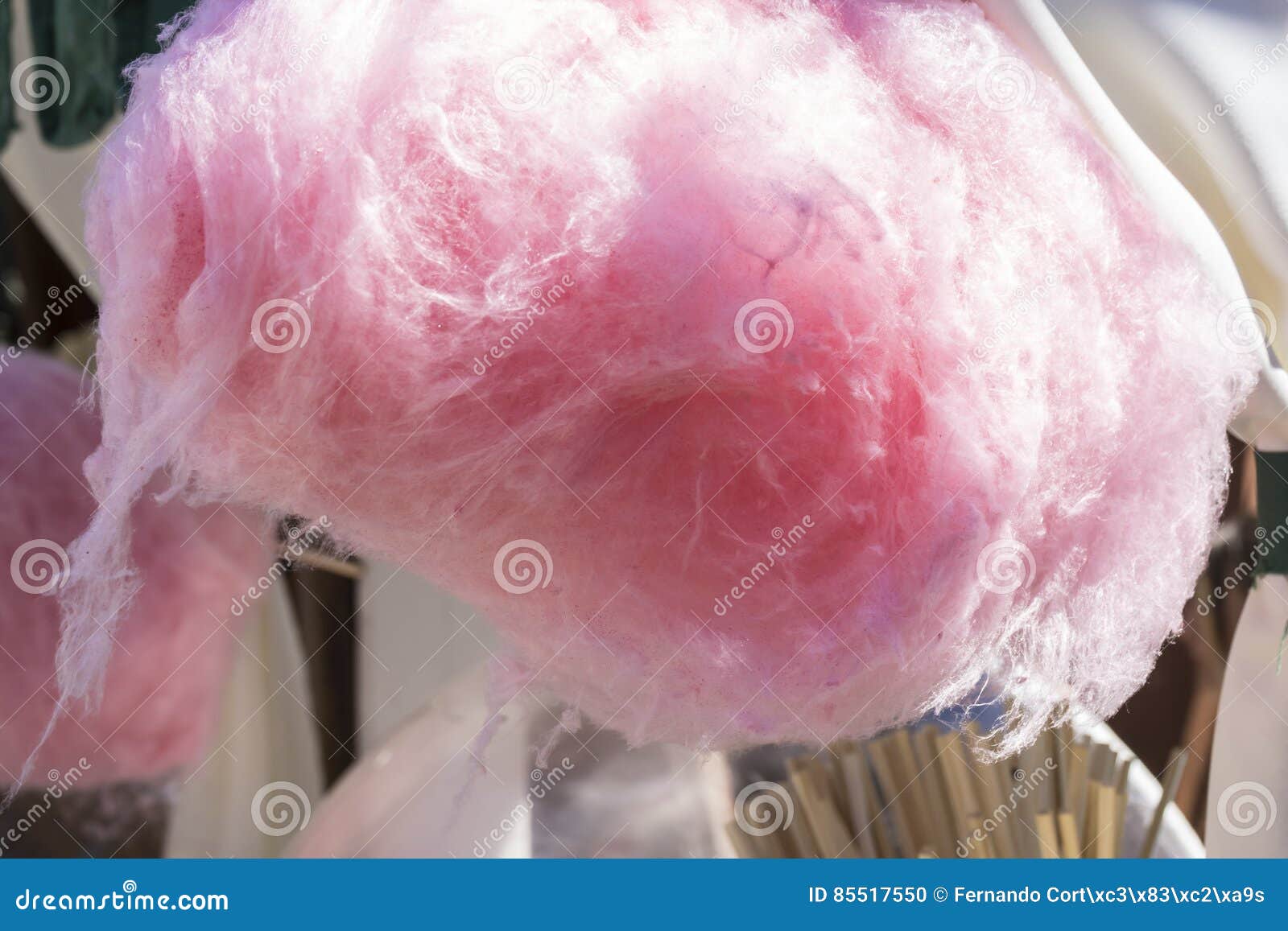 Cotton Candy Sweet Rolls on a Wooden Stick Stock Photo - Image of ...