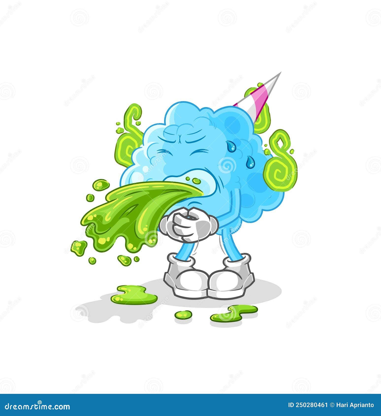 Cotton Candy Throw Up Cartoon. Cartoon Mascot Vector Stock Vector ...