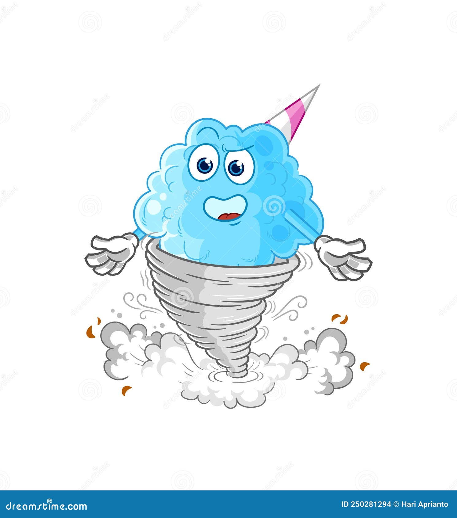 Cotton Candy in the Tornado Cartoon Character Vector Stock Illustration ...