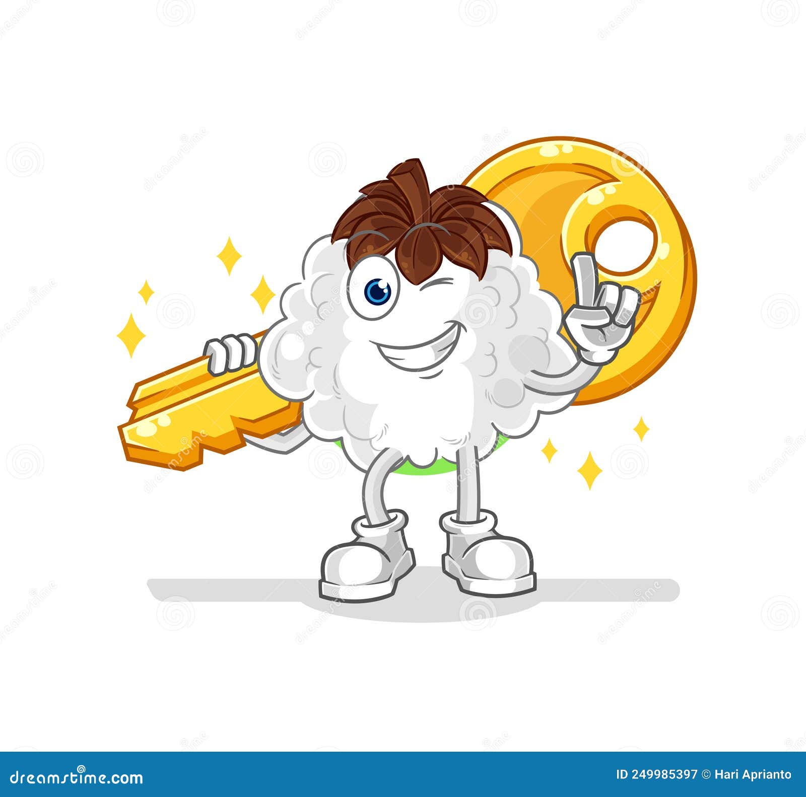 Cotton Carry the Key Mascot. Cartoon Vector Stock Vector - Illustration ...
