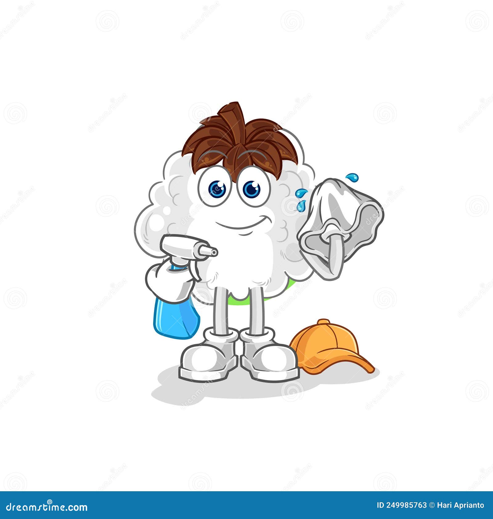 Cotton Cleaner Vector. Cartoon Character Stock Vector - Illustration of ...
