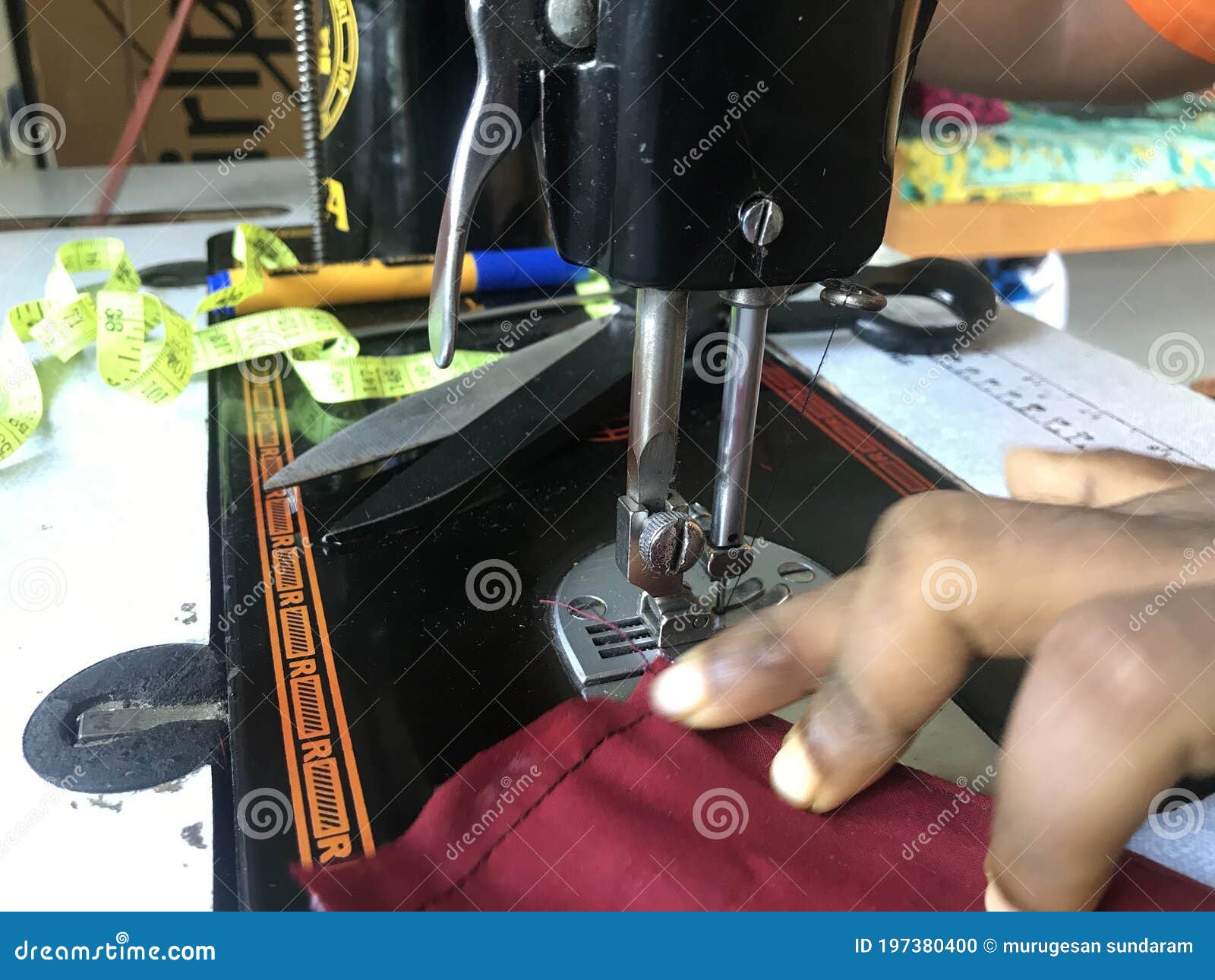 Cotton Clothes are Under Stitching Process by an Indian Working Lady ...