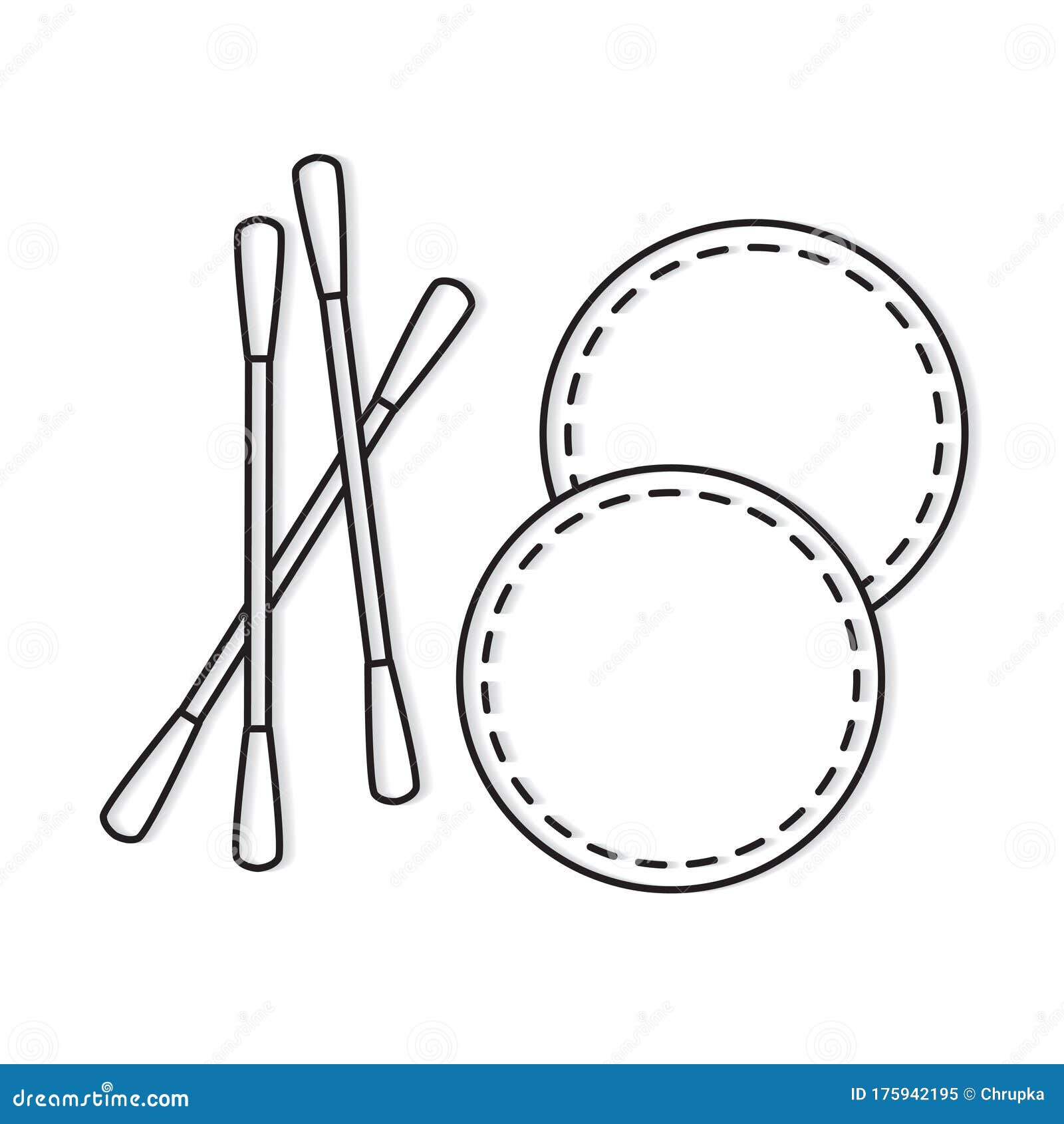 Cotton ear swabs and pads stock vector. Illustration of cotton - 175942195