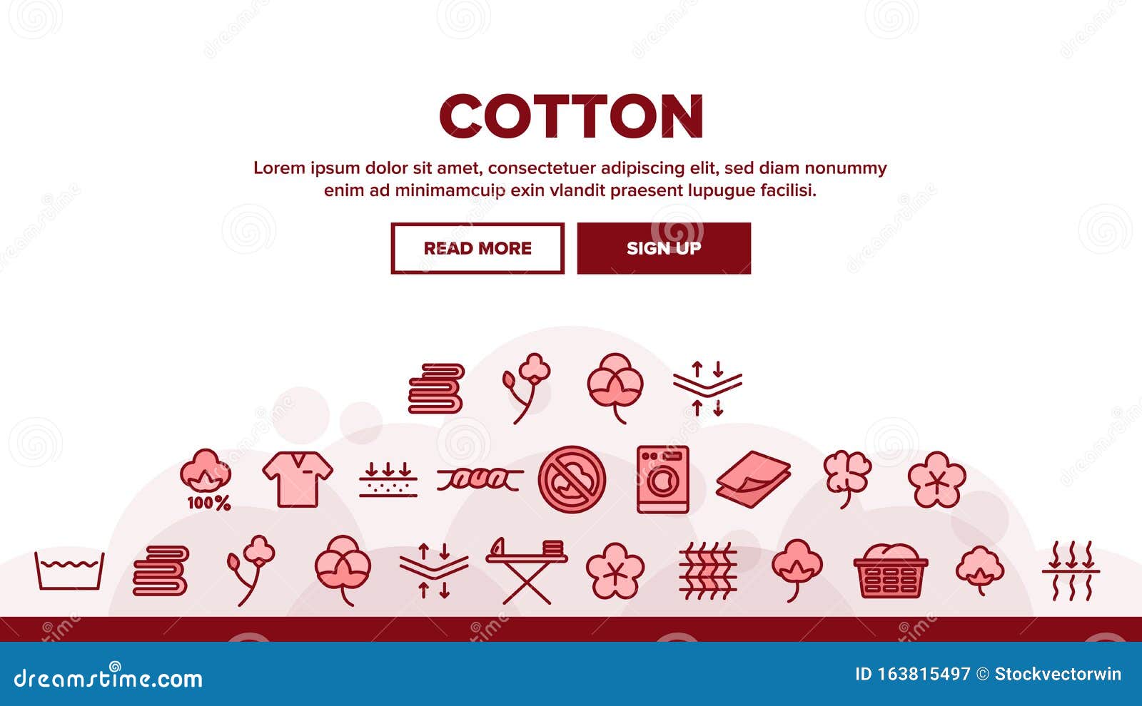 Cotton Fabric Landing Header Vector Stock Vector - Illustration of ...