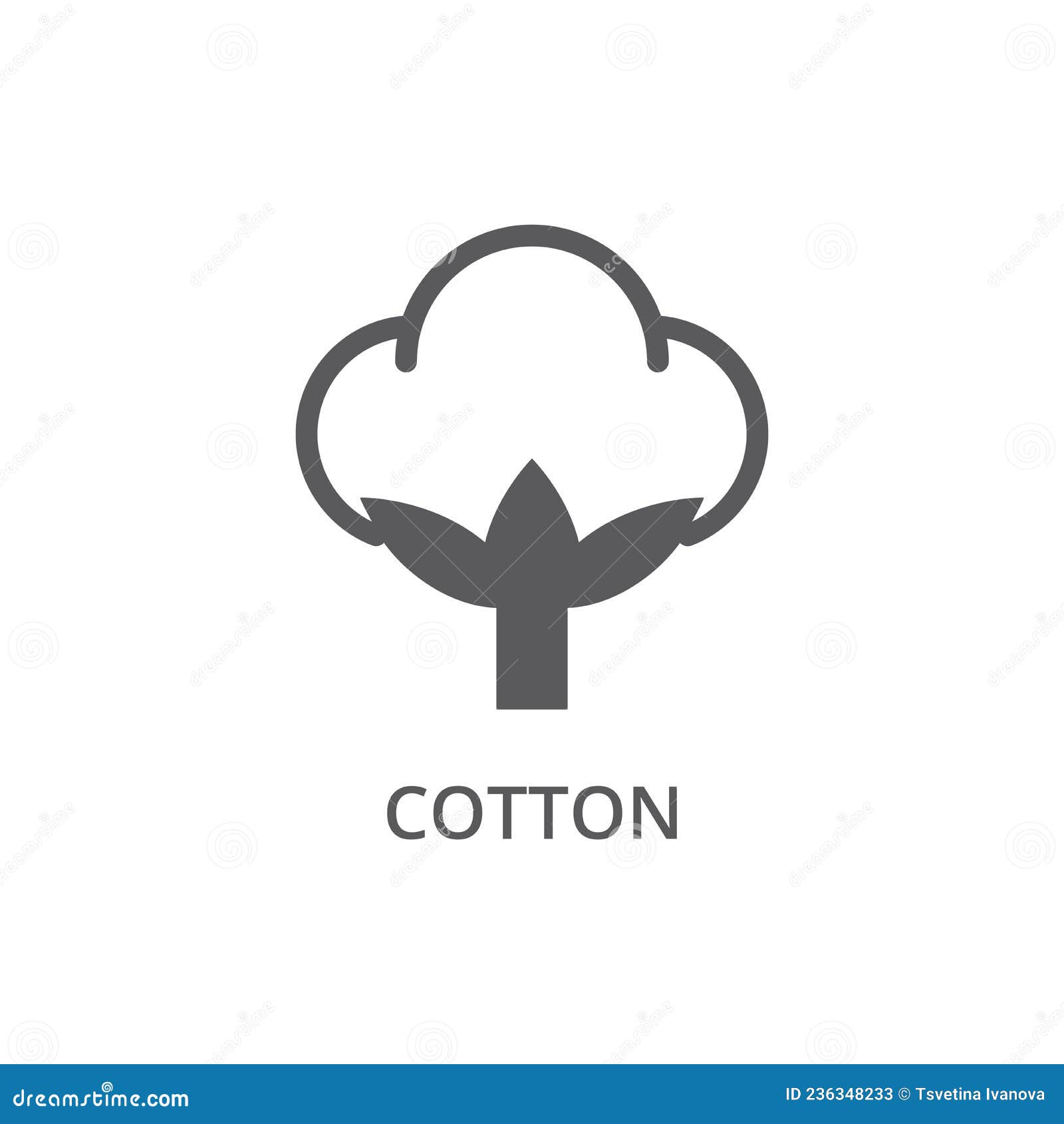 Cotton Fabric Material Feature Vector Icon Stock Vector - Illustration ...