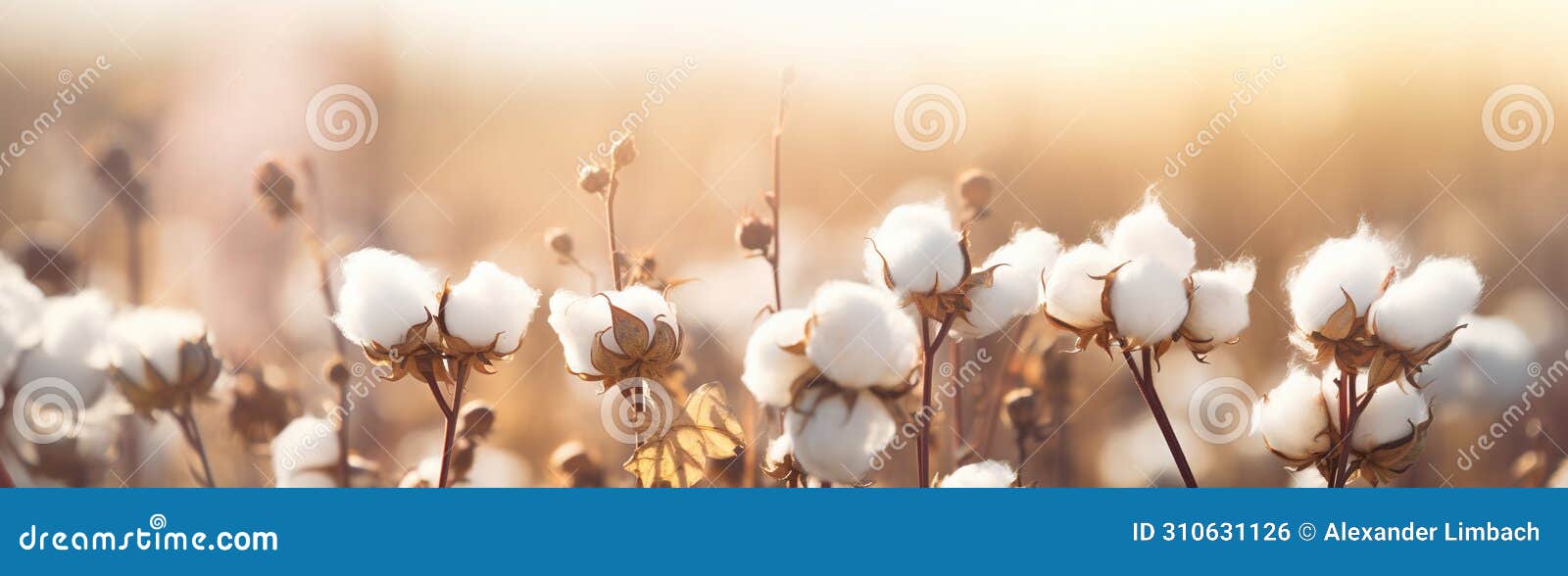 Cotton Field Ready For Harvesting Natural White Fluffy Bolls Stock ...