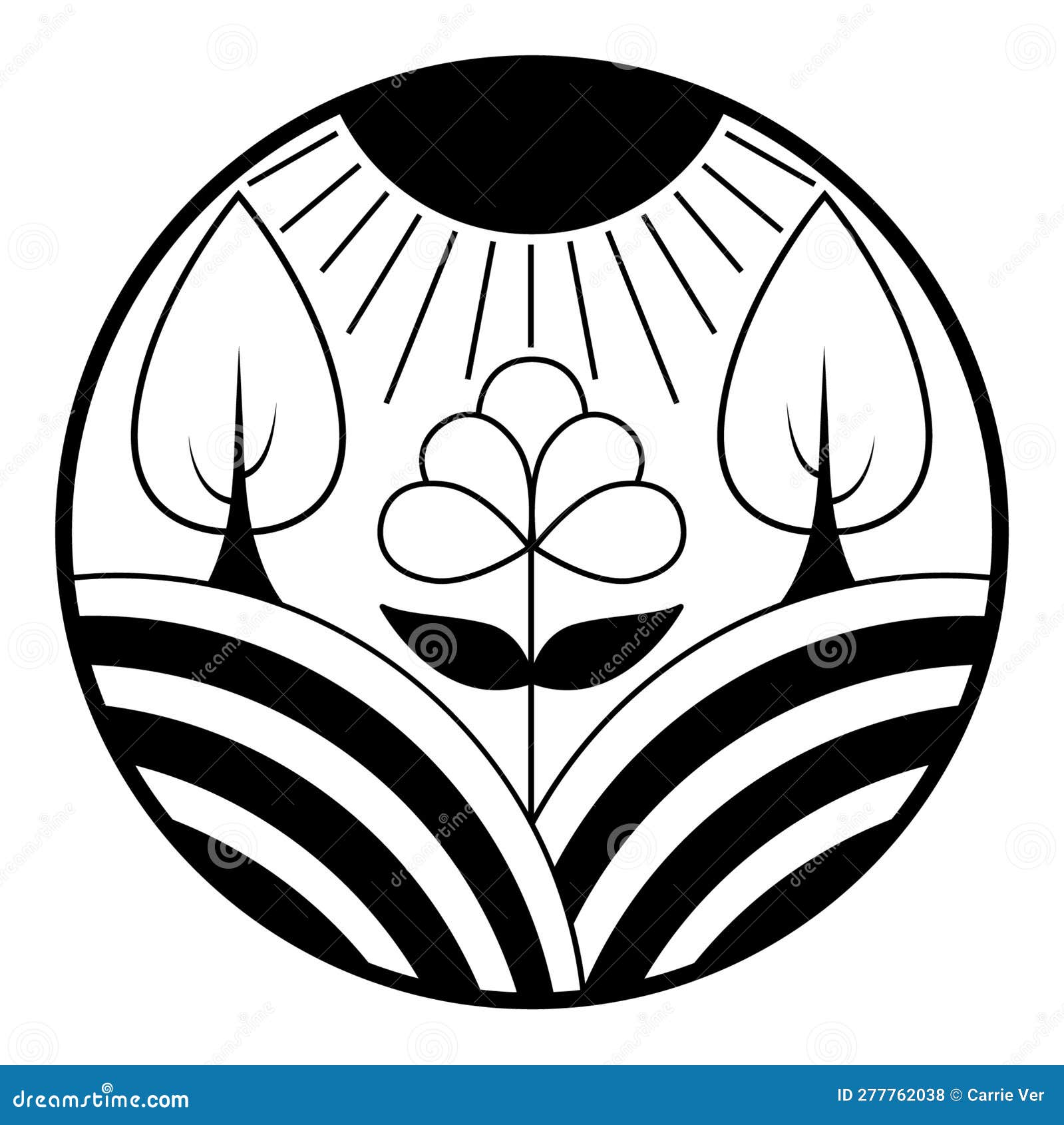 Cotton Field and Trees Vector Icon Design. Flat Icon Stock Vector ...