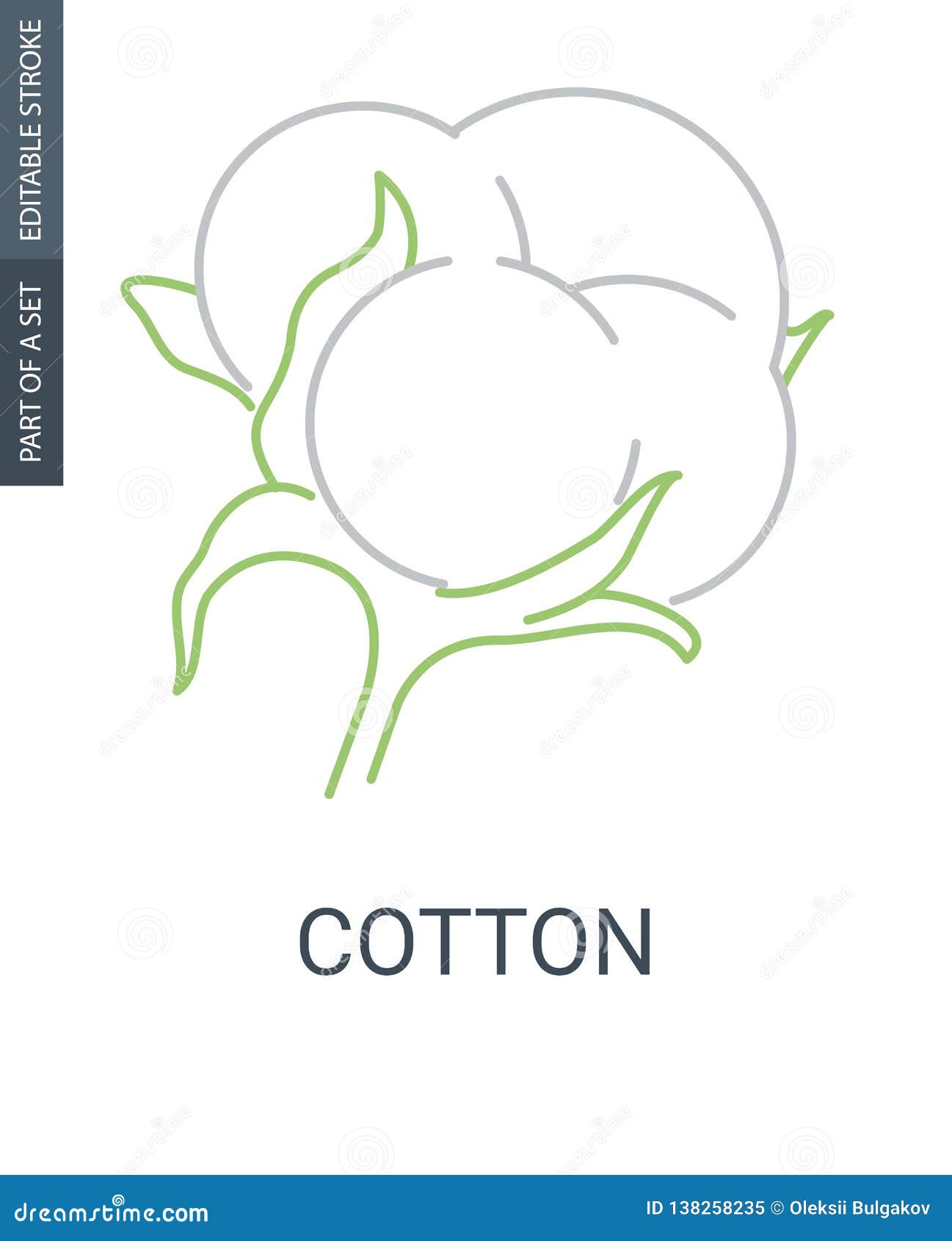 Cotton flat icon stock vector. Illustration of organic - 138258235