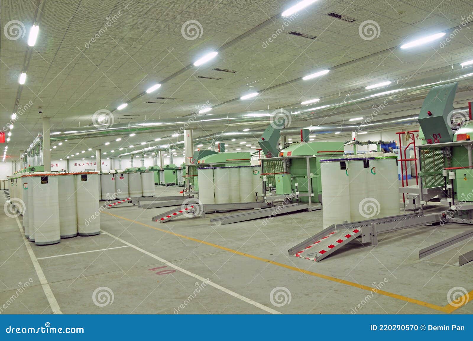 Cotton Group in Spinning Production Line Factory Stock Photo - Image of ...