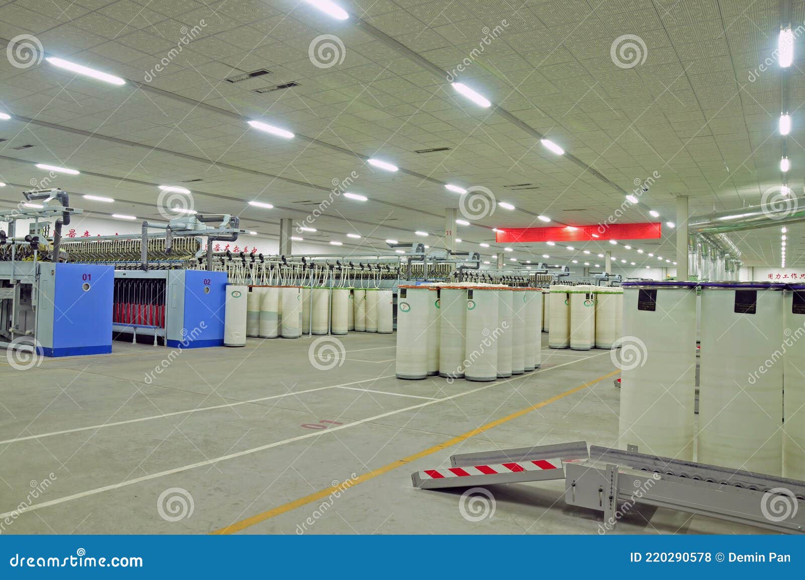 Cotton Group in Spinning Production Line Factory Stock Photo - Image of ...