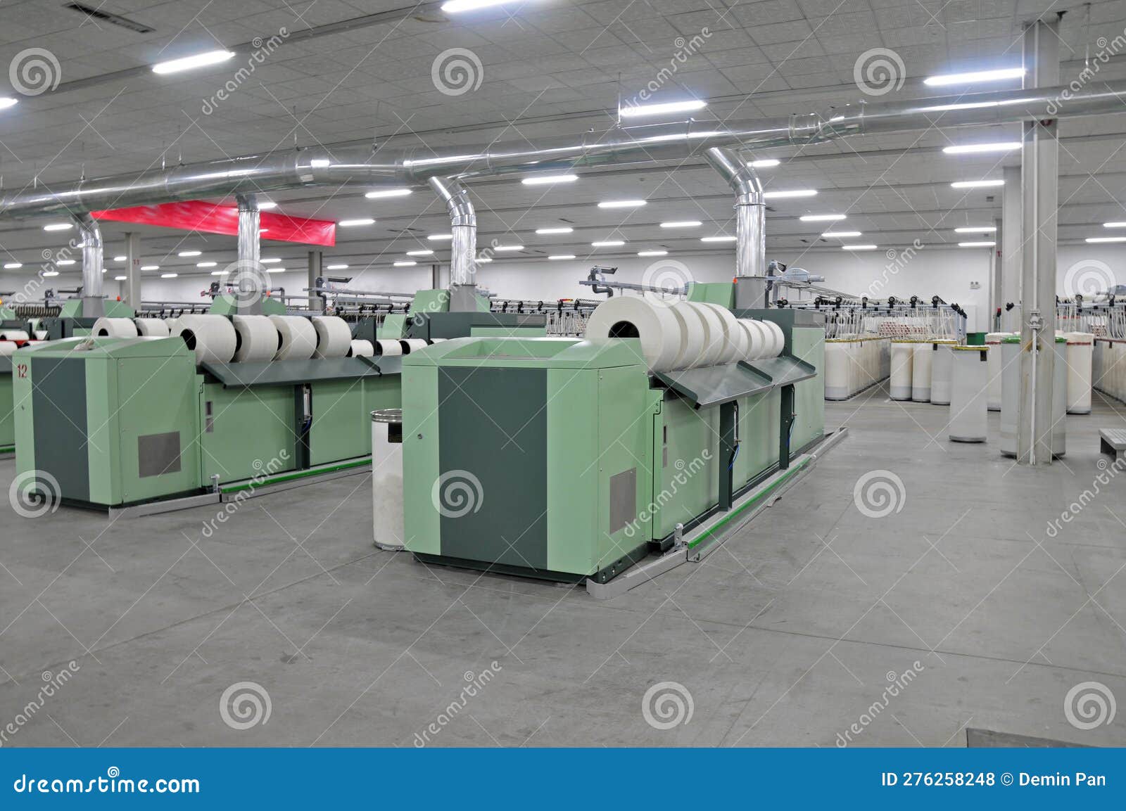 Cotton Group in Spinning Production Line Factory Stock Photo - Image of ...