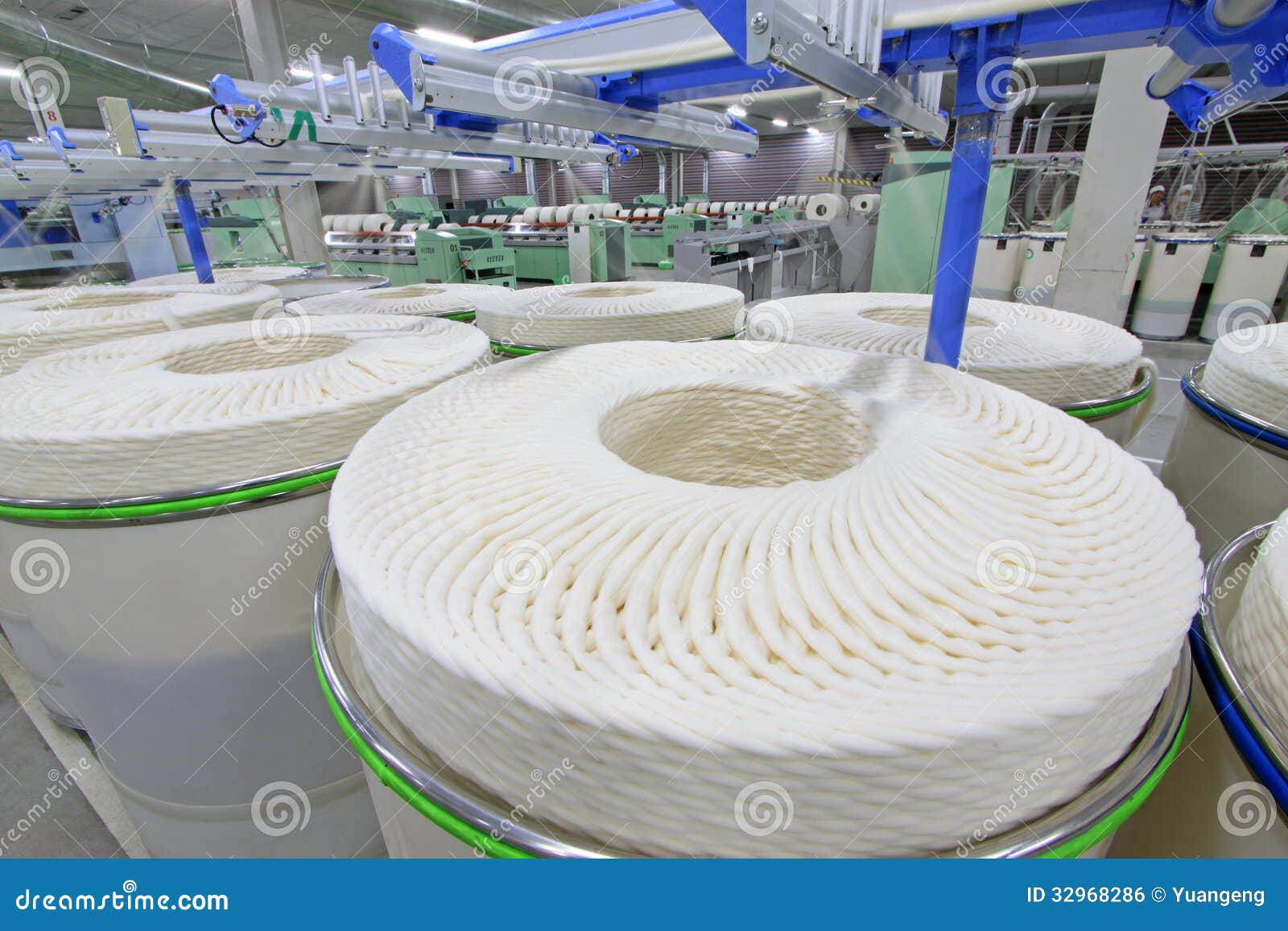 Cotton Group on a Spinning Production Line Stock Photo - Image of ...