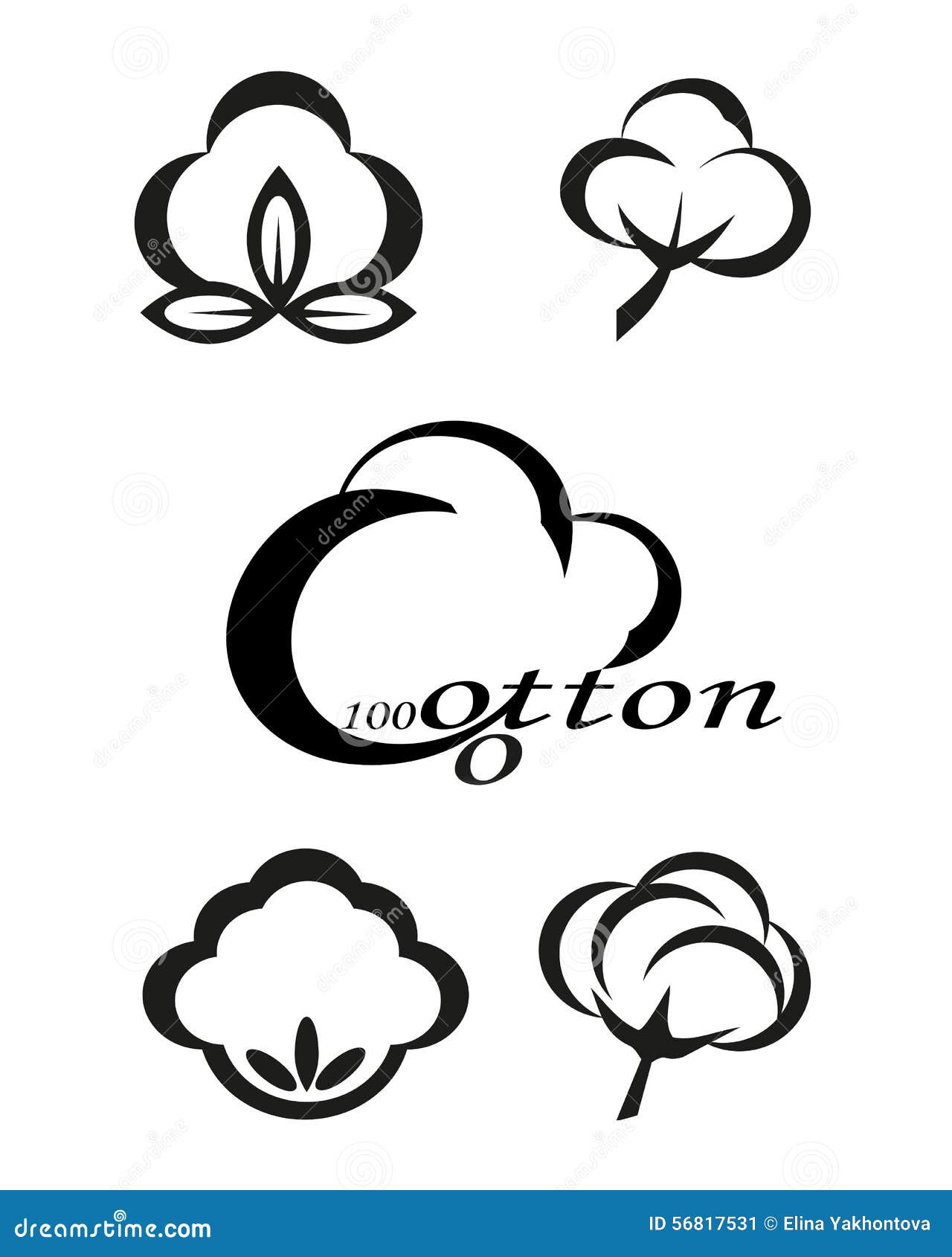 Vector Set of Icons Indicating the Cotton or Cotton Products Stock ...