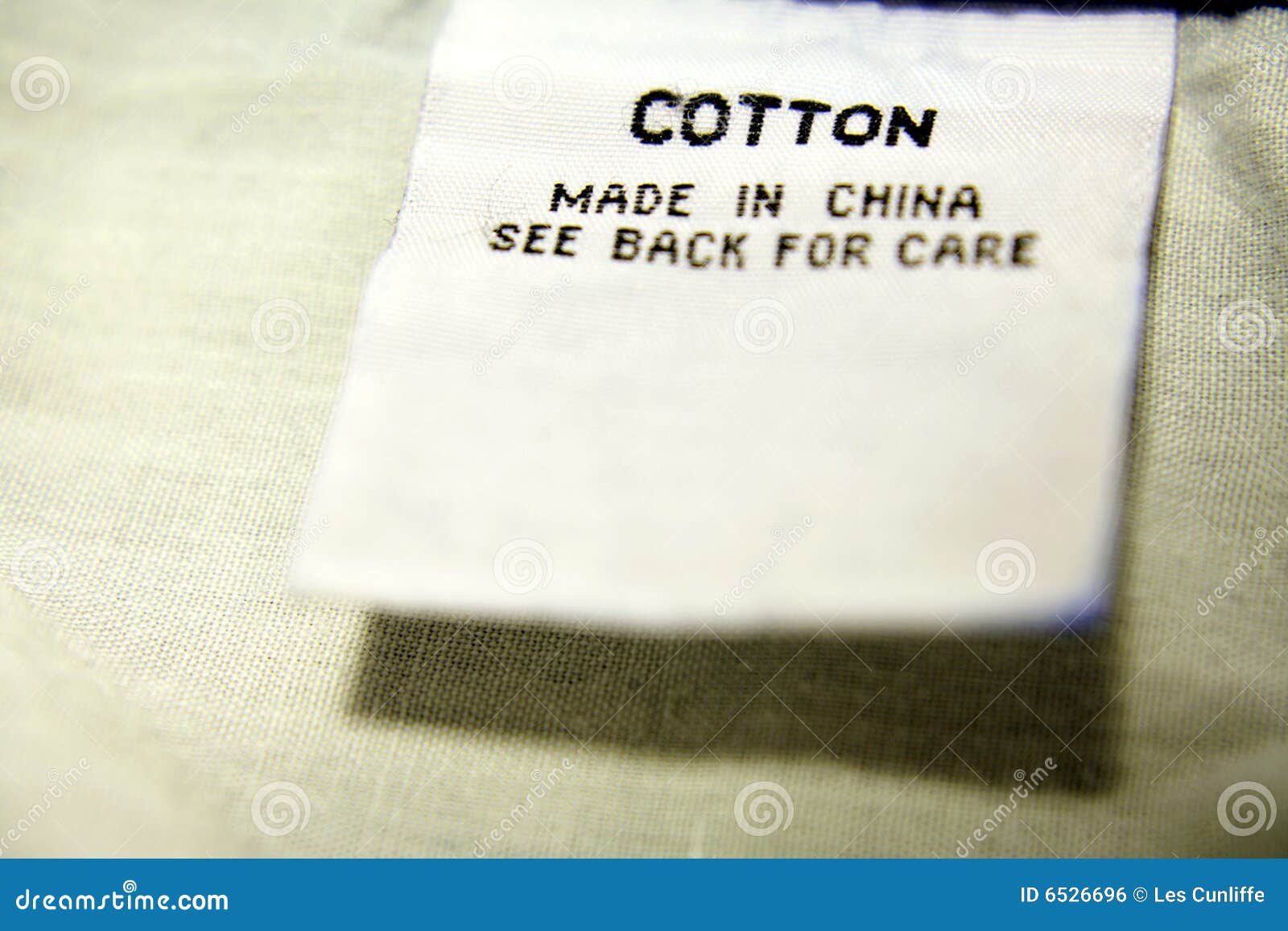 Cotton label on clothing stock photo. Image of cloth, china - 6526696