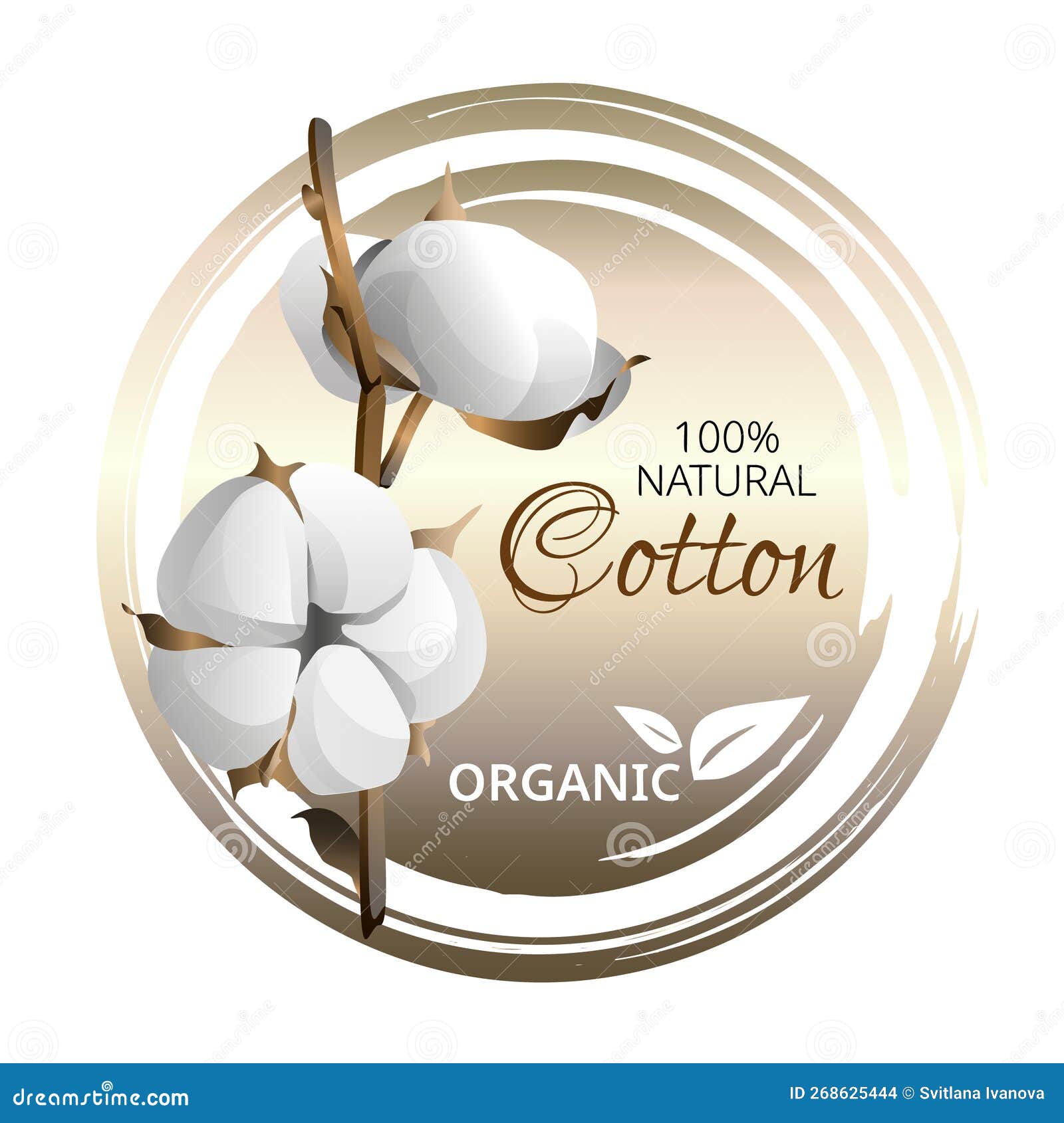 Cotton Label Round Template. Design Element Stock Vector - Illustration ...