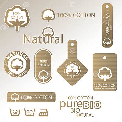 Cotton labels and tags stock vector. Illustration of authentic - 18251865