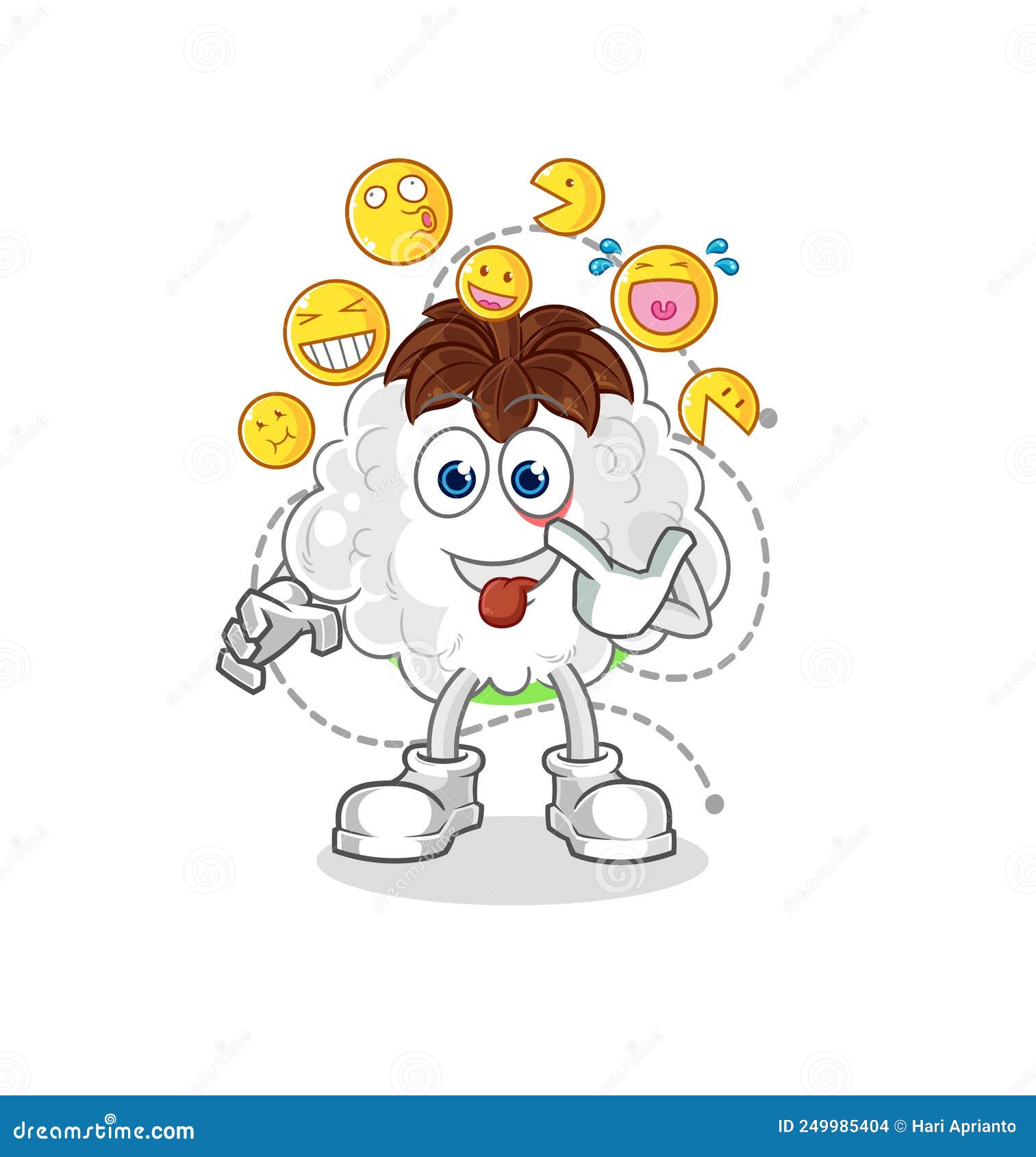 Cotton Laugh and Mock Character. Cartoon Mascot Vector Stock Vector ...