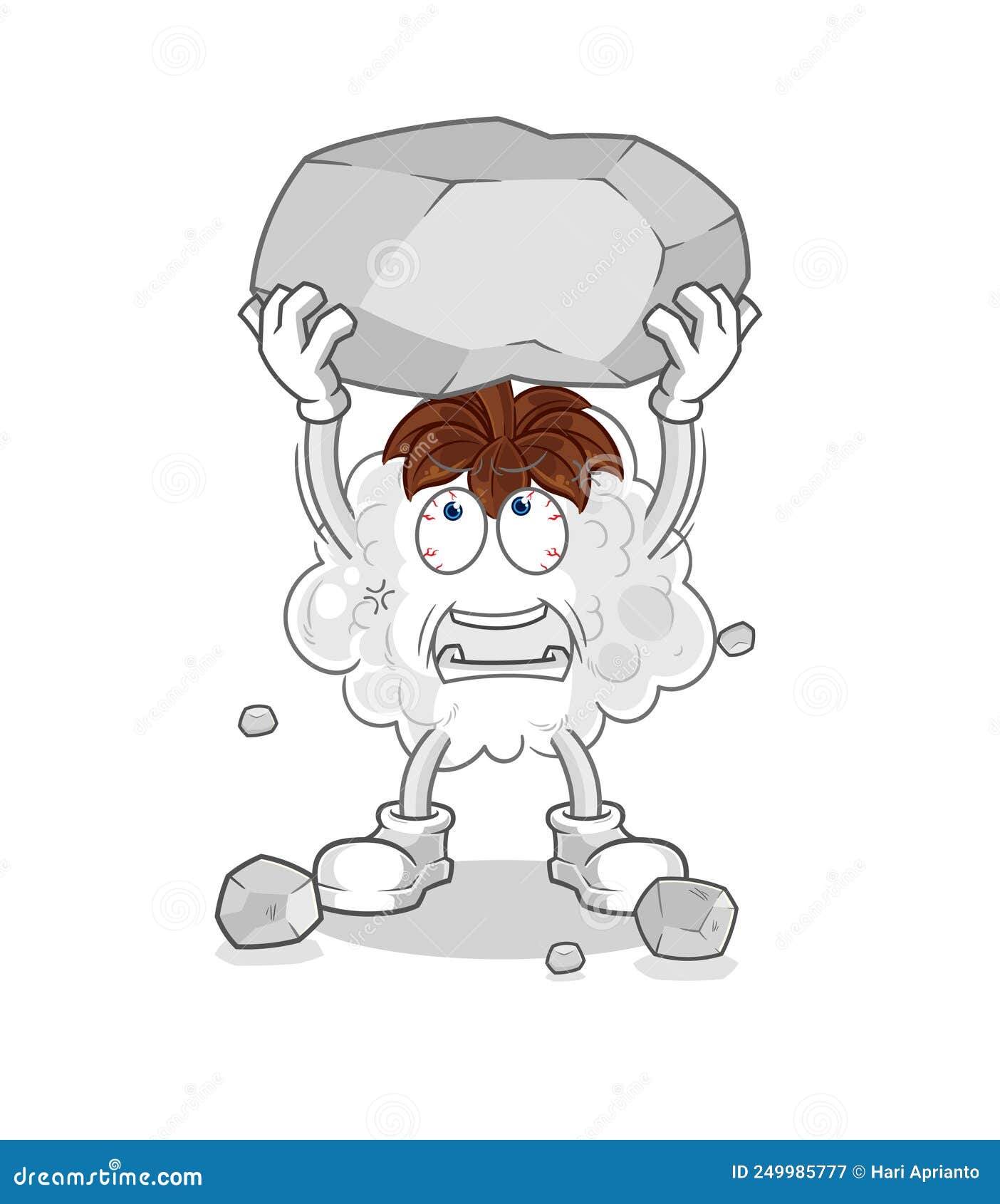 Cotton Lifting Rock Cartoon Character Vector Stock Vector ...
